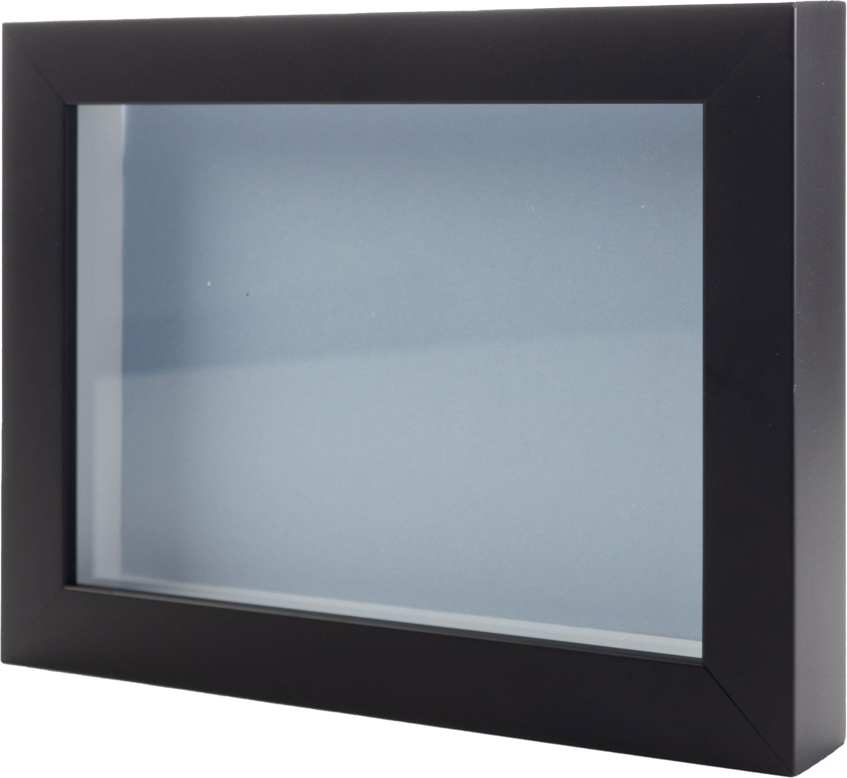 11x14 Shadow Box Frame Painted Black Real Wood with a Blue Acid-Free ...