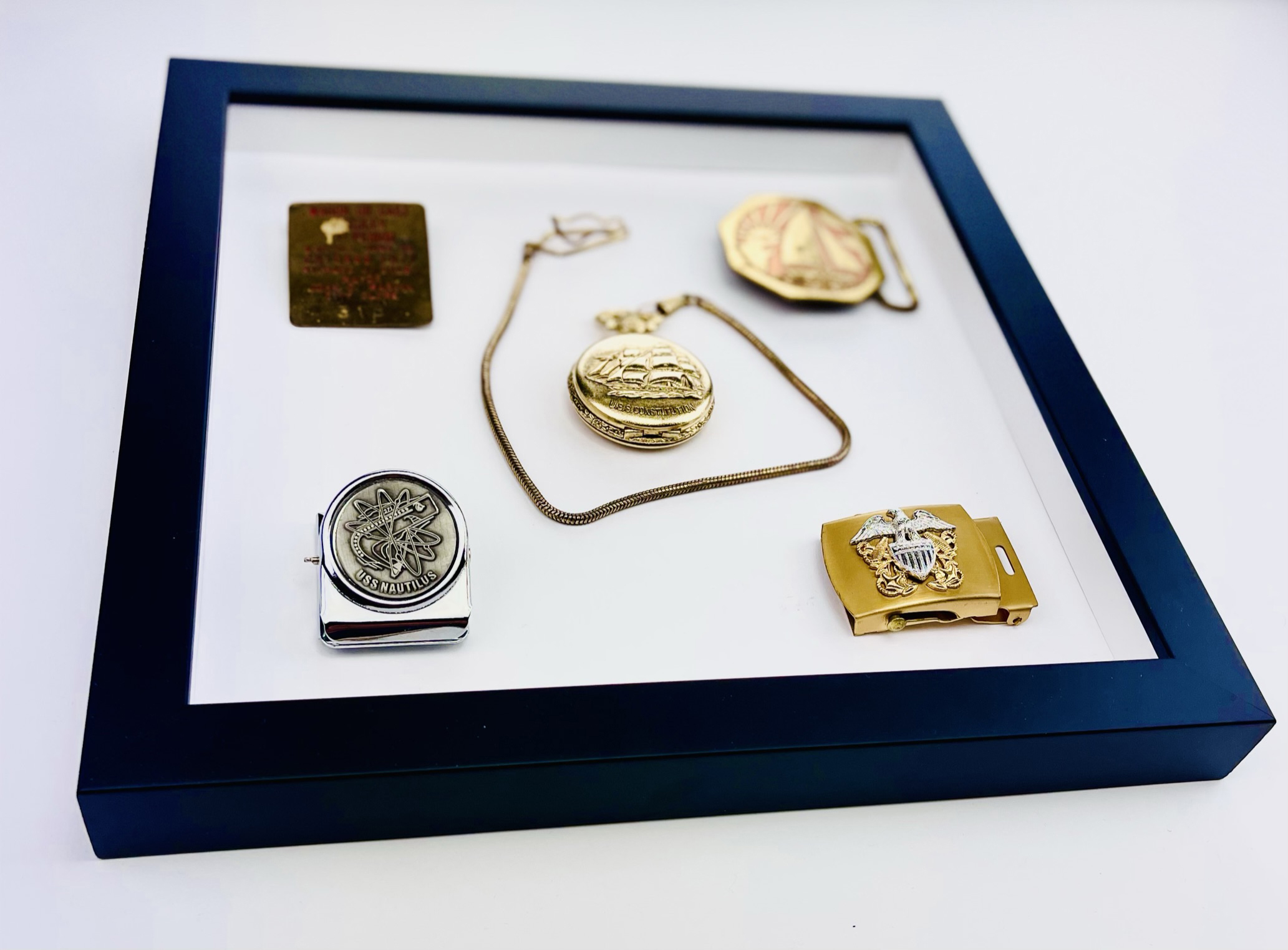 11x14 Shadow Box Frame Painted Black Real Wood with a White Acid-Free ...