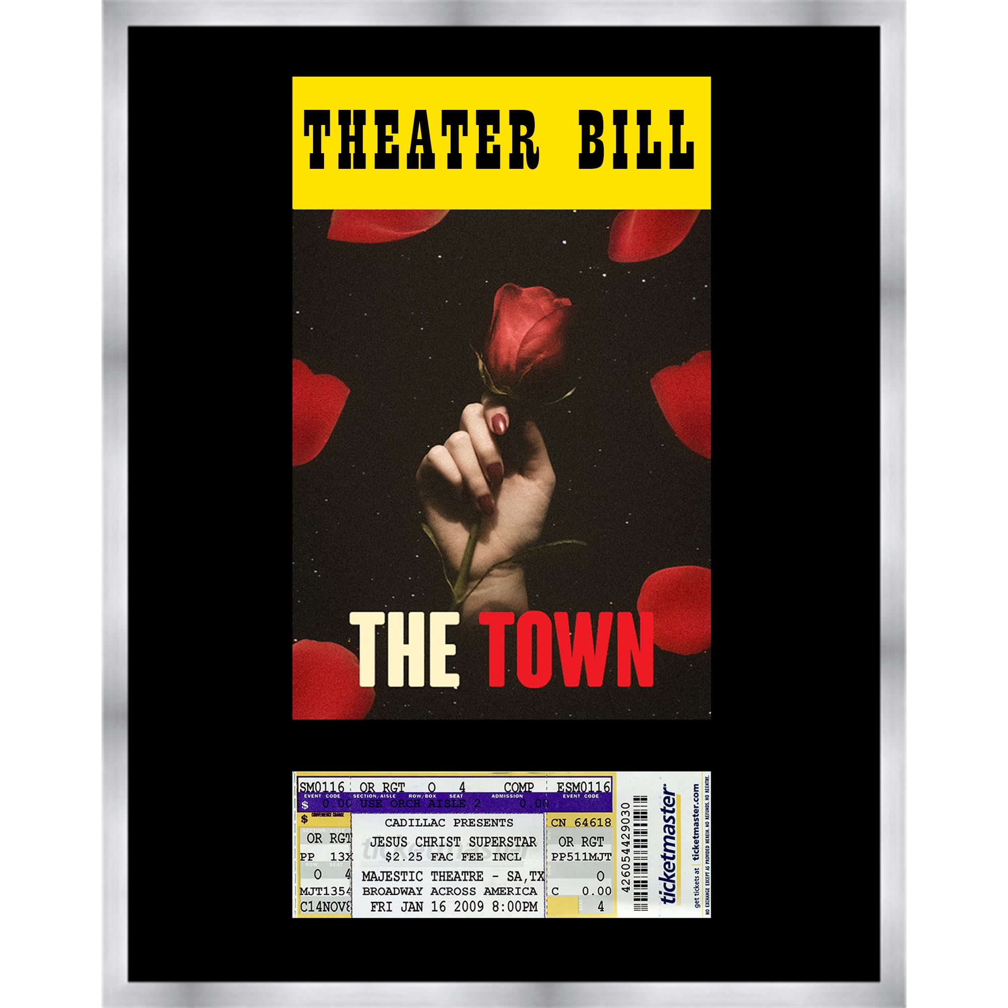 11x14 Silver Playbill Frame with Black Mat with 2 Openings to Display 1 ...