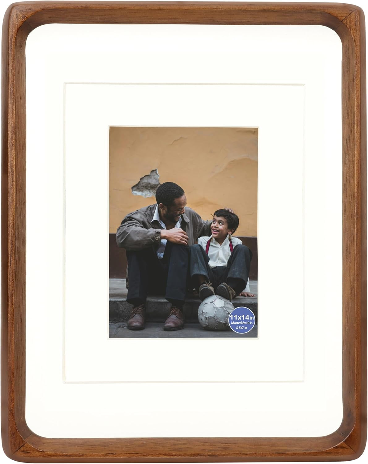 11x14 Walnut Solid Wood Picture Frames with Real Glass for Vertical ...