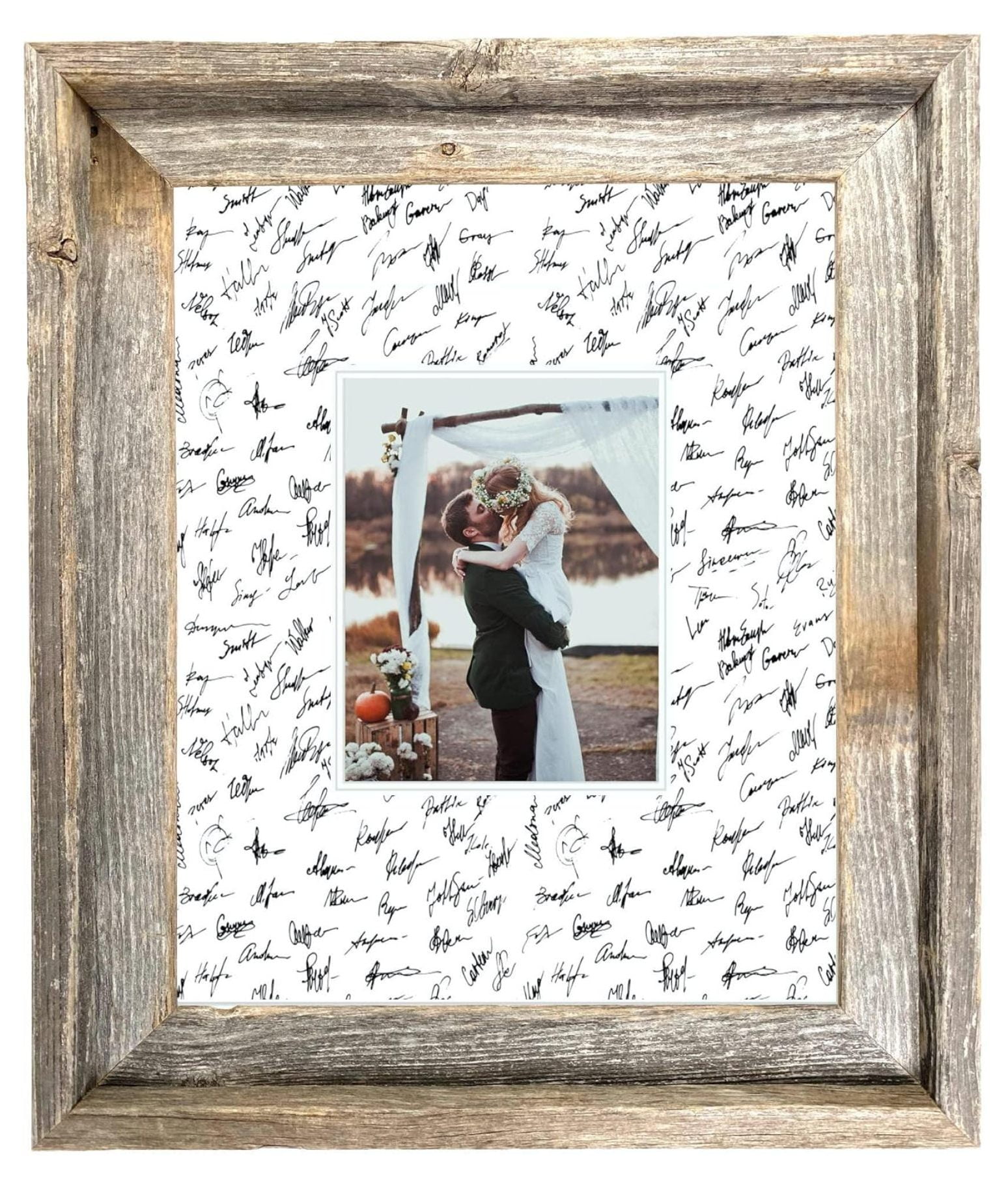 11x14 Wedding Guest Signature Frame | Displays 5x7 Photo with White Mat ...