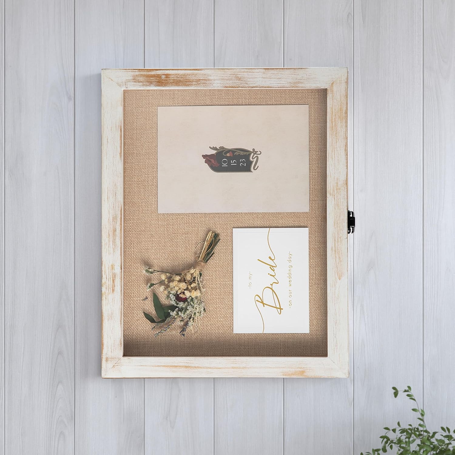 11x14 Whitewash Wood Shadow Box Display Case - Solid Wood with Acrylic ...