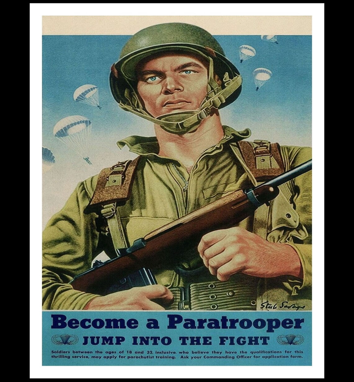 11x14 World War 2 Paratrooper Recruitment PHOTO 1944 WWII US Army ...