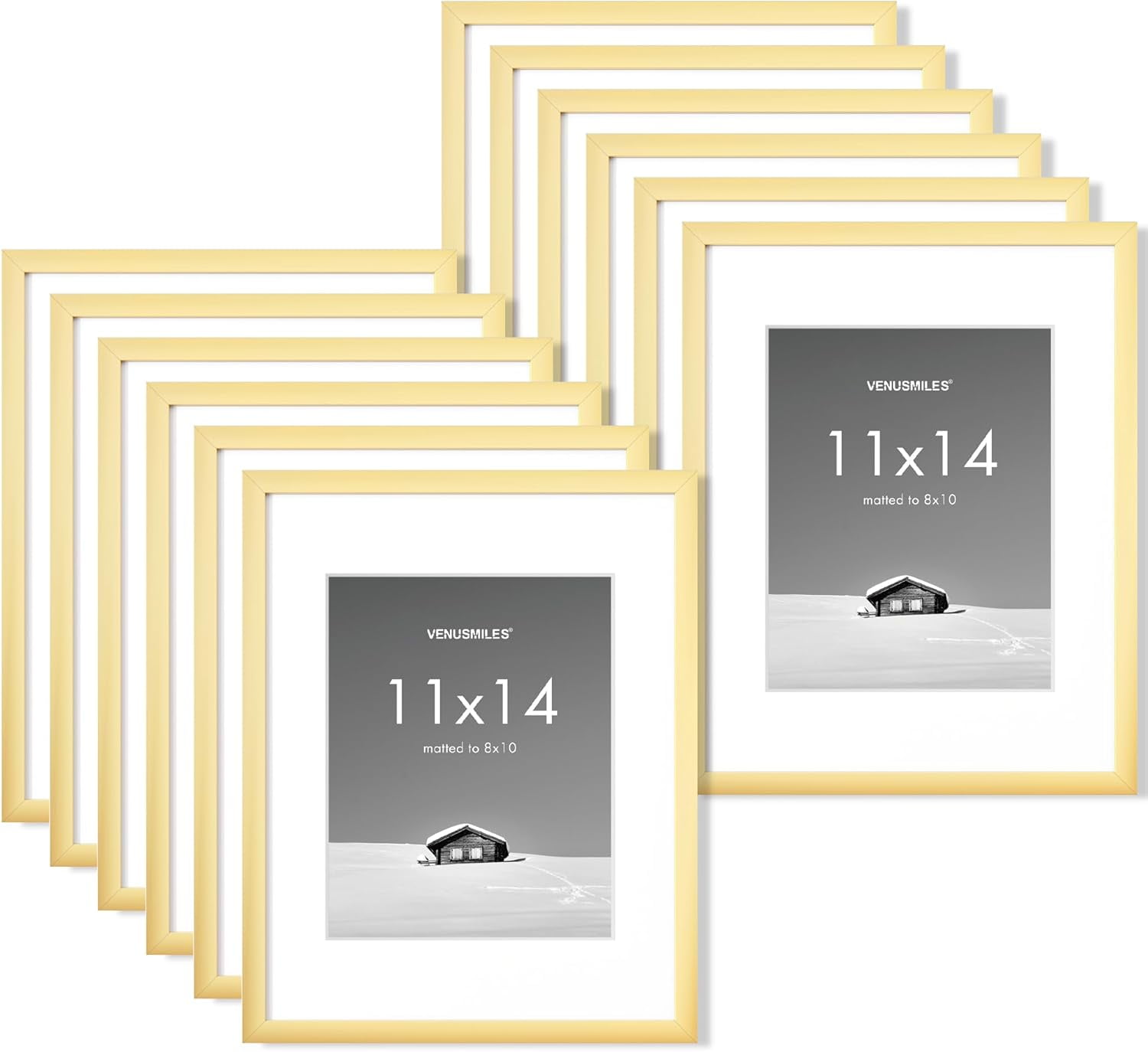 11x14 inch Picture Frame, 11x14 Photo Frames with 8x10 Removable Mat ...