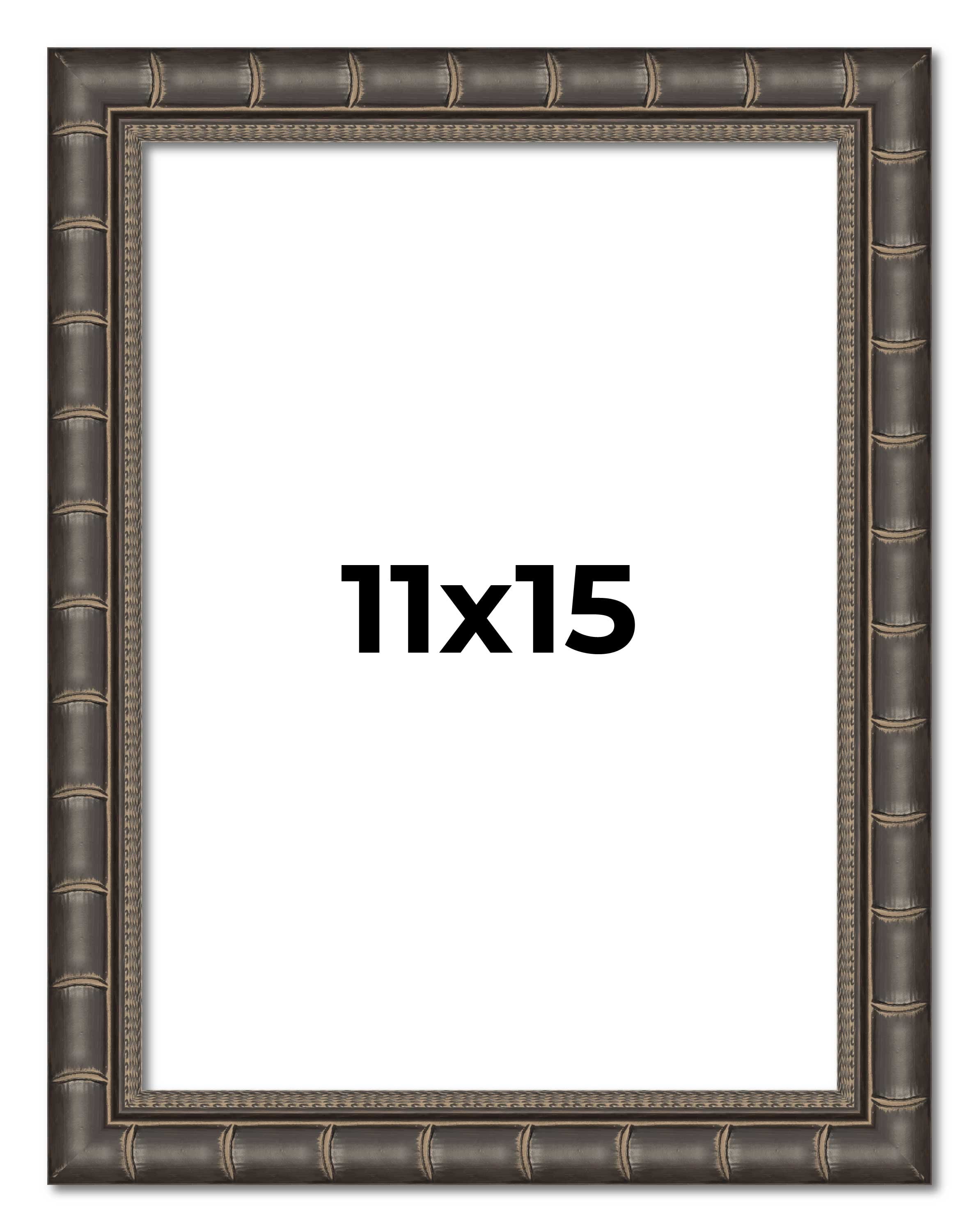 11x15 Frame Black Bamboo Solid Wood Picture Frame Width 1.5 Inches ...