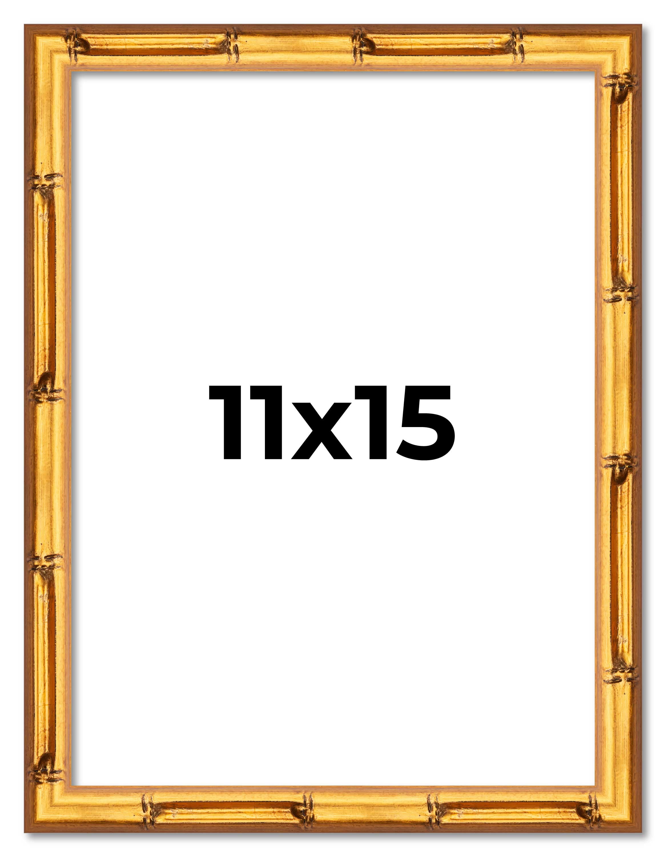 11x15 Frame Gold Bamboo Picture Frame - Complete Modern Photo Frame ...