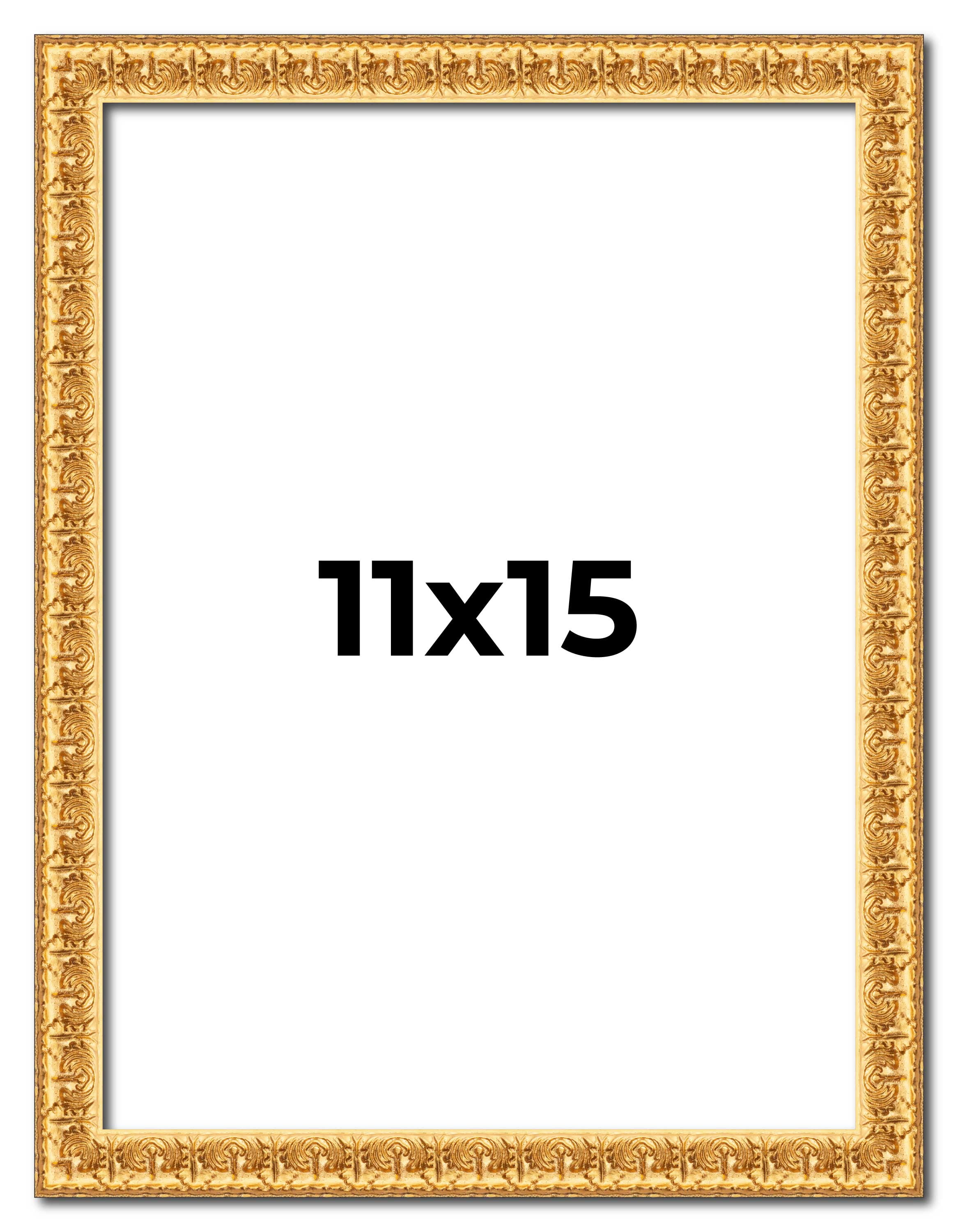 11x15 Frame Gold Real Wood Picture Frame Width 1 inches | Interior ...
