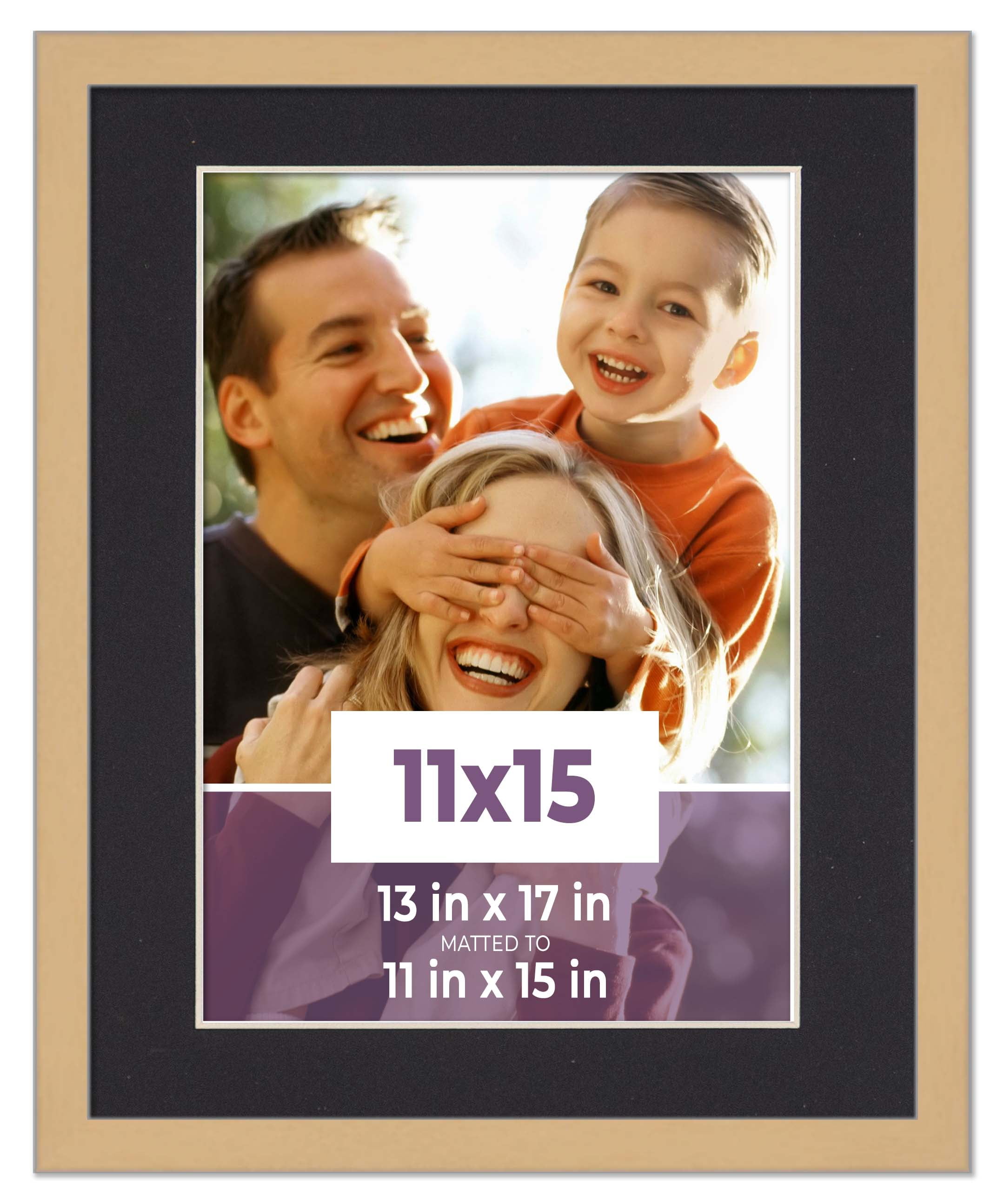 11x15 Frame Natural With Black Picture Mat For 11x15 Photo - Natural ...
