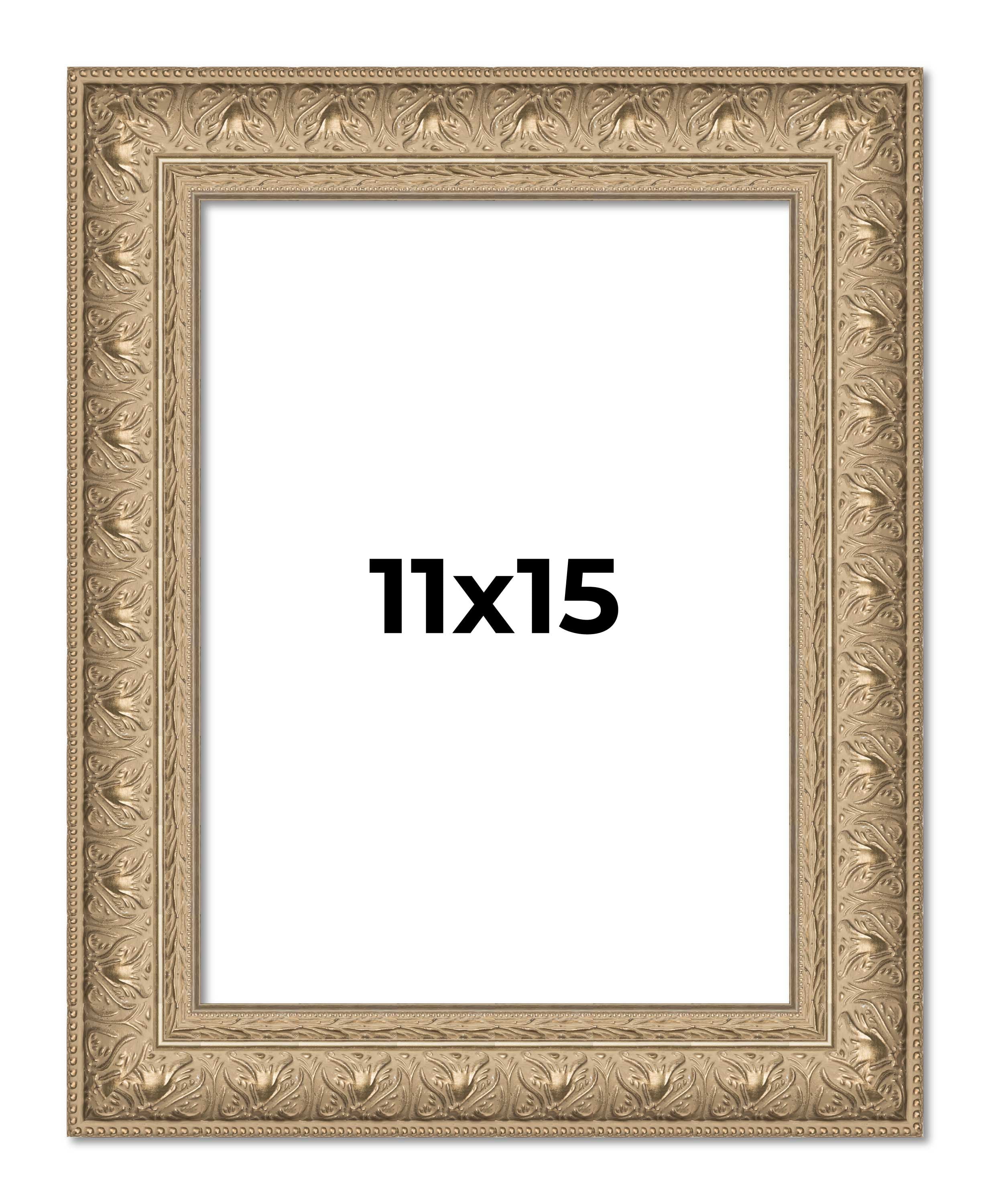 11x15 Frame Ornate Silver Beaded Solid Wood Picture Frame Width 2.5 ...