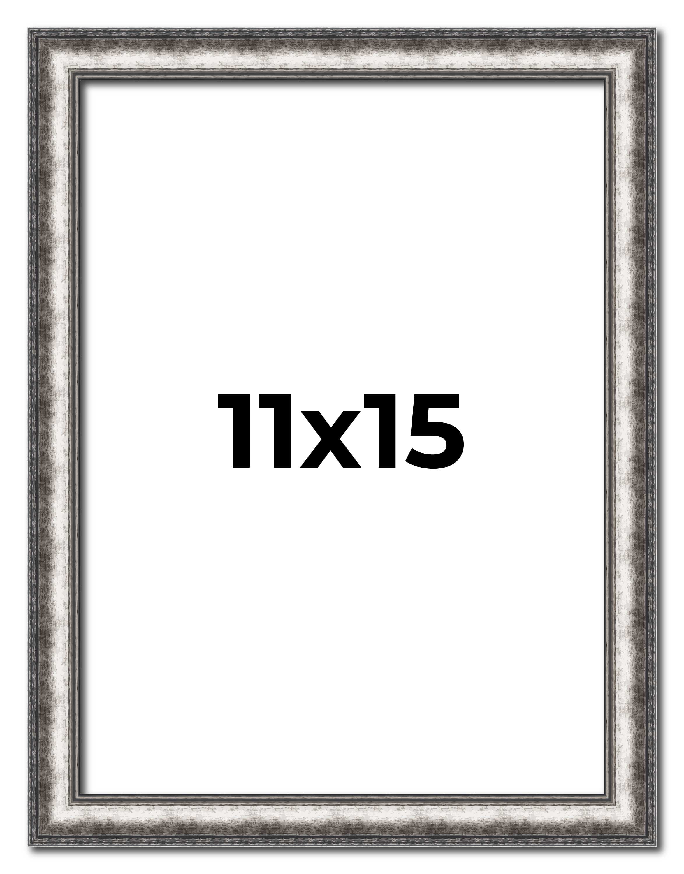 11x15 Frame Silver Real Wood Picture Frame Width 1.125 Inches ...