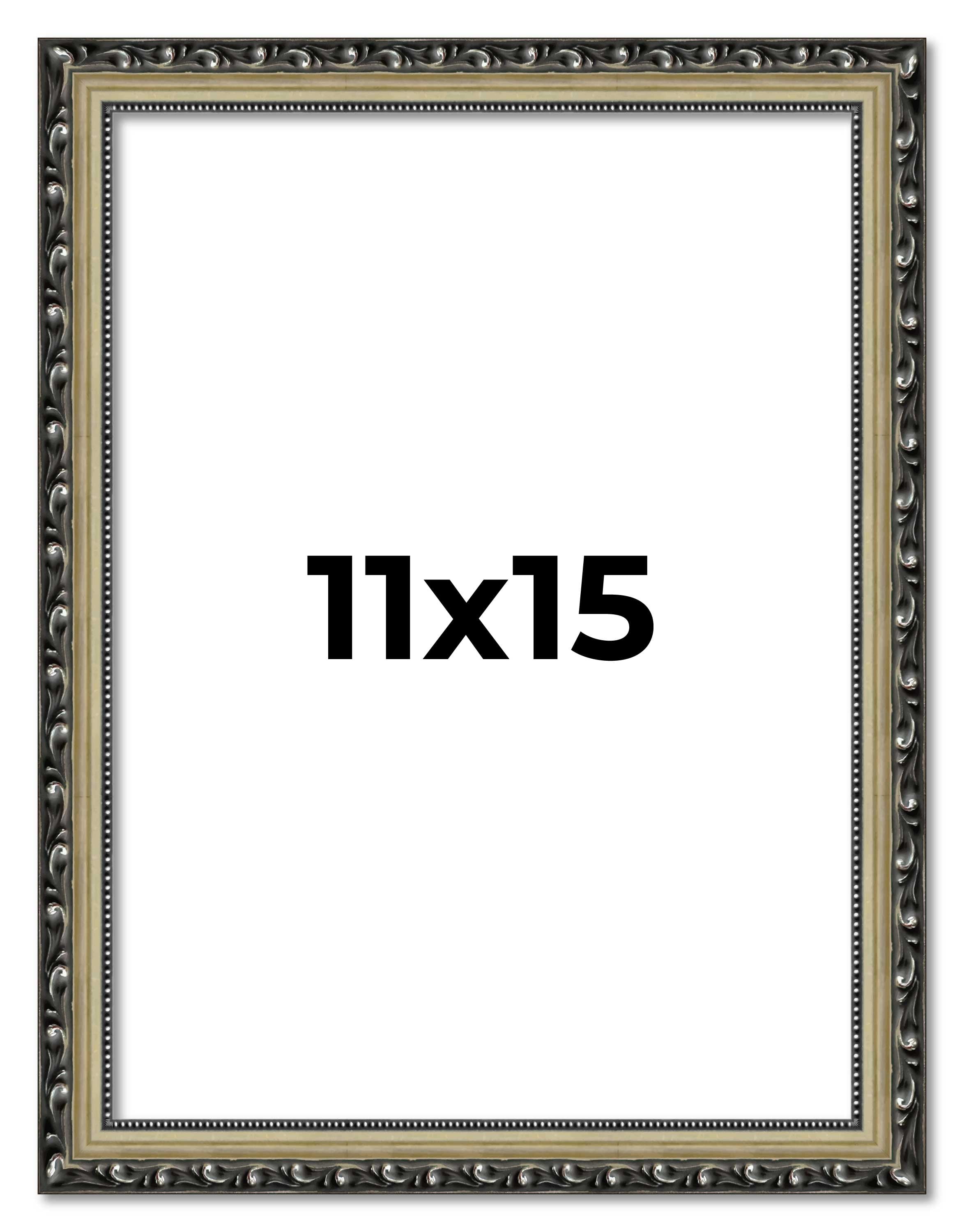 11x15 Frame Silver Solid Wood Picture Frame Width 1.125 Inches ...