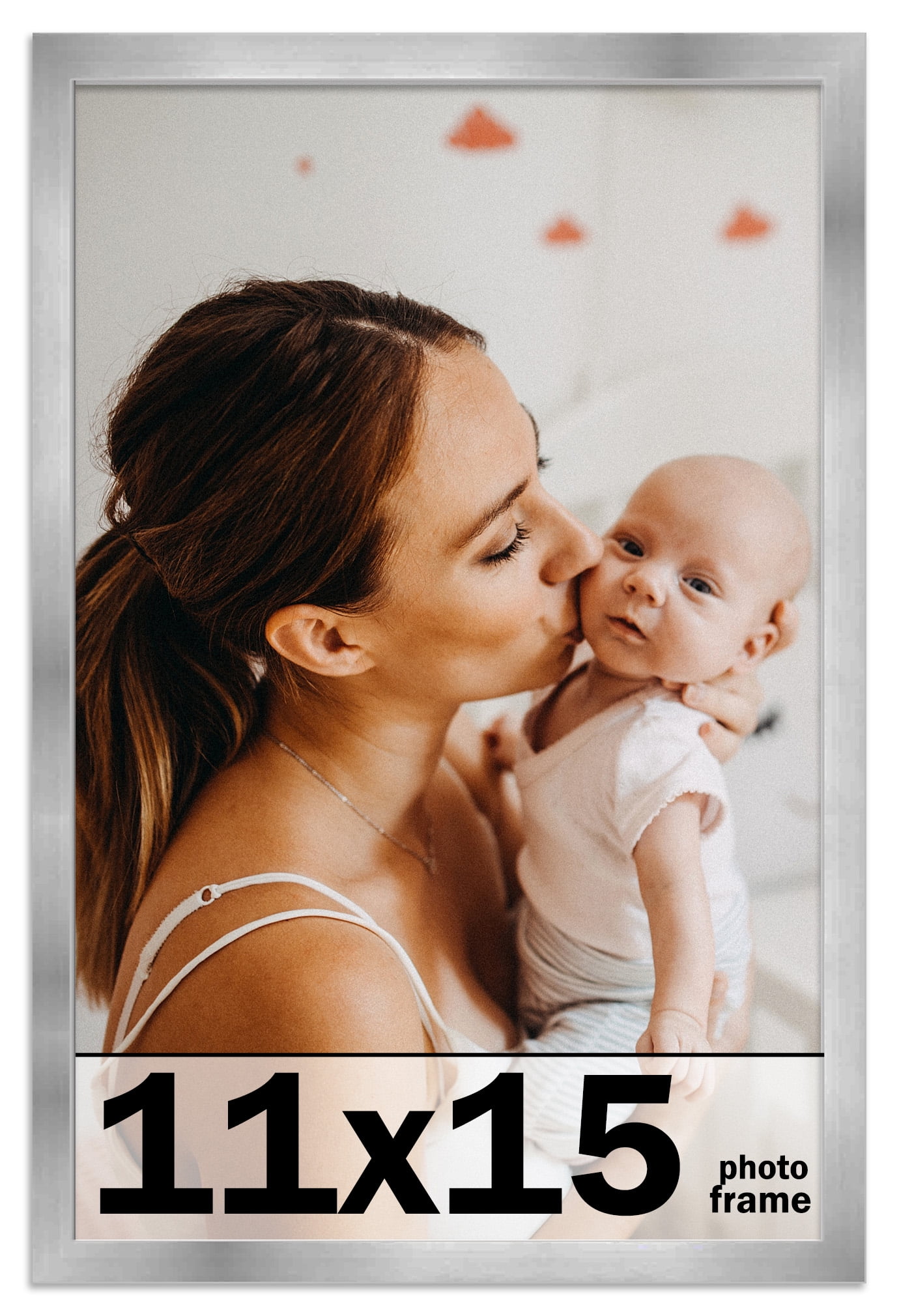 11x15 Frame Silver Stainless Steel Solid Wood Picture Frame | 0.75 Inch ...