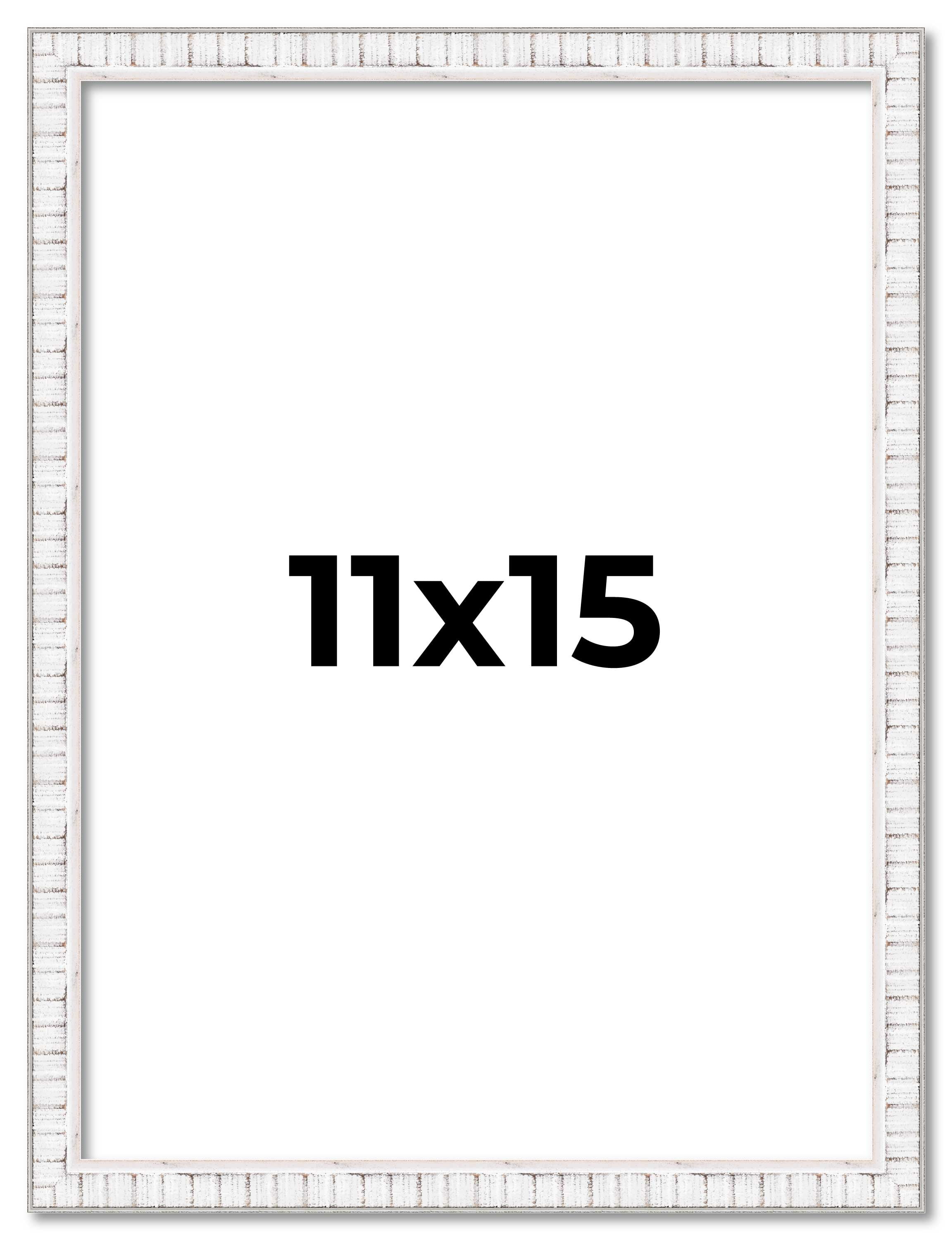 11x15 Frame White Scuffed Rustic Solid Wood Picture Frame | 0.75 Inch ...
