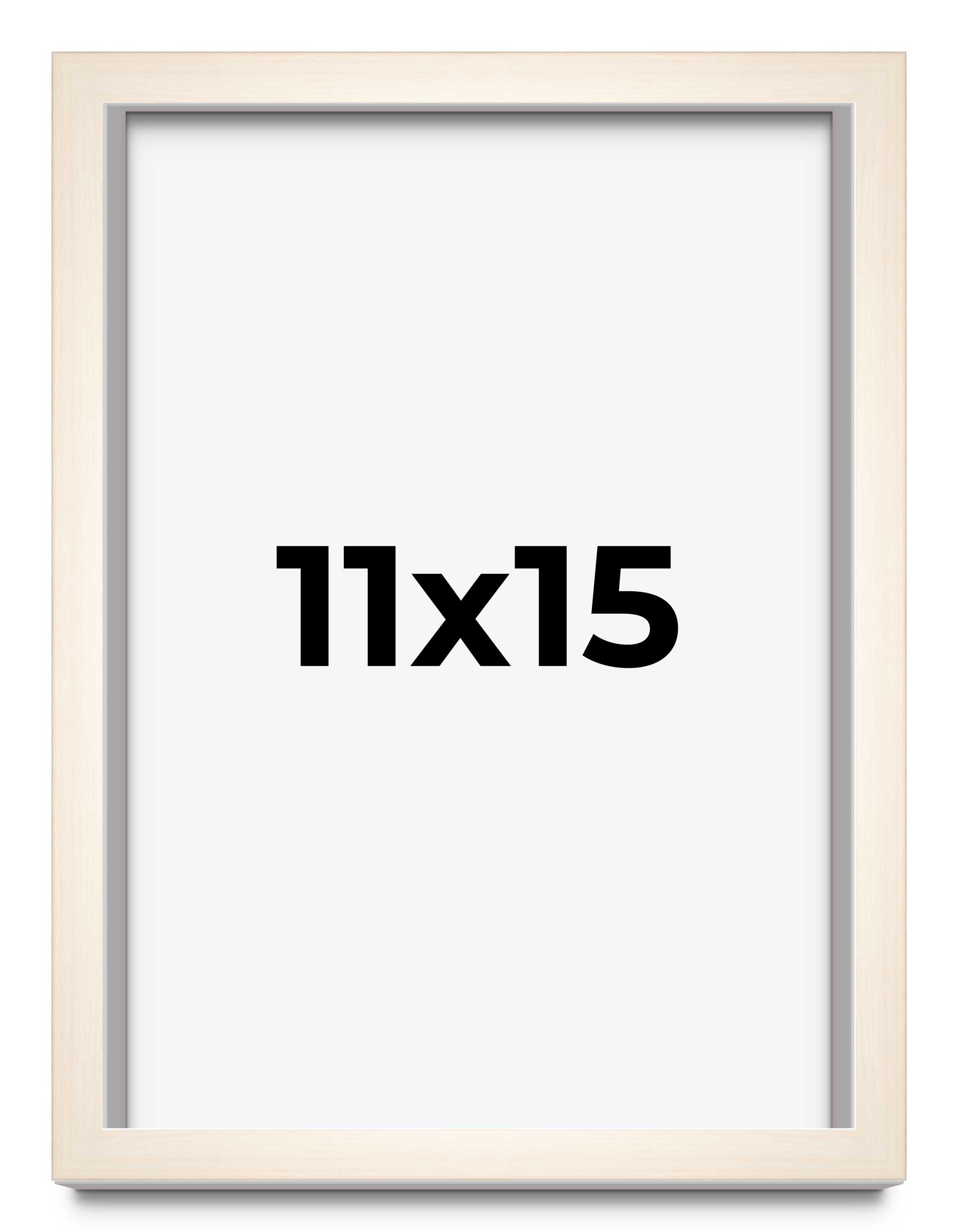 11x15 Frame White Wash Solid Wood Picture Frame | 0.8125 Inch Moulding ...