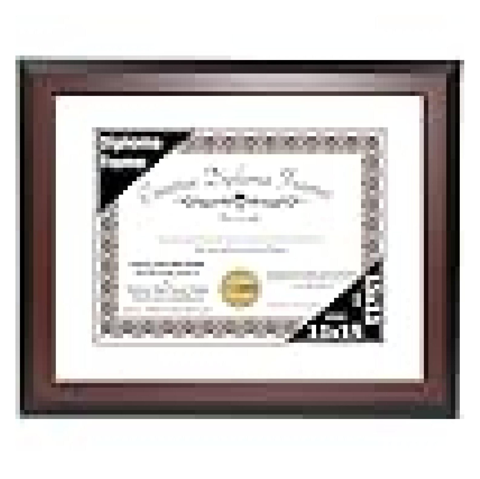 11x15 Mahogany Finish Diploma Frame with White Matting Holds 11 by 15 ...