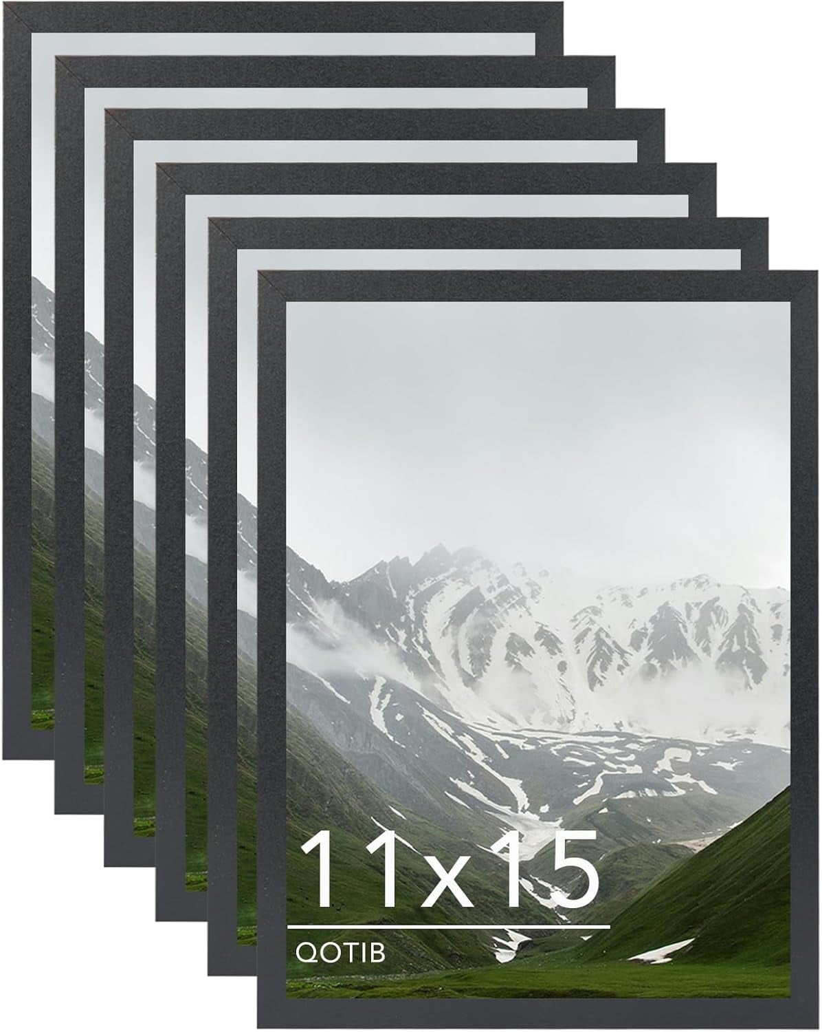 11x15 Picture Frame Black for Wall Mounting Set of 6, Horizontal and ...