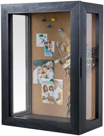 11x15 Solid Wood Heirloom Deep Shadow Box Wall Display Dual-Use Cork ...