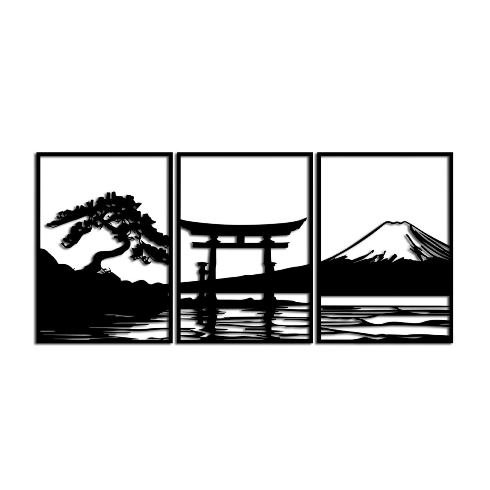 11x16" 1Pcs Metal Japanese Wall Art Torii Gate Wall Decor Peel and ...