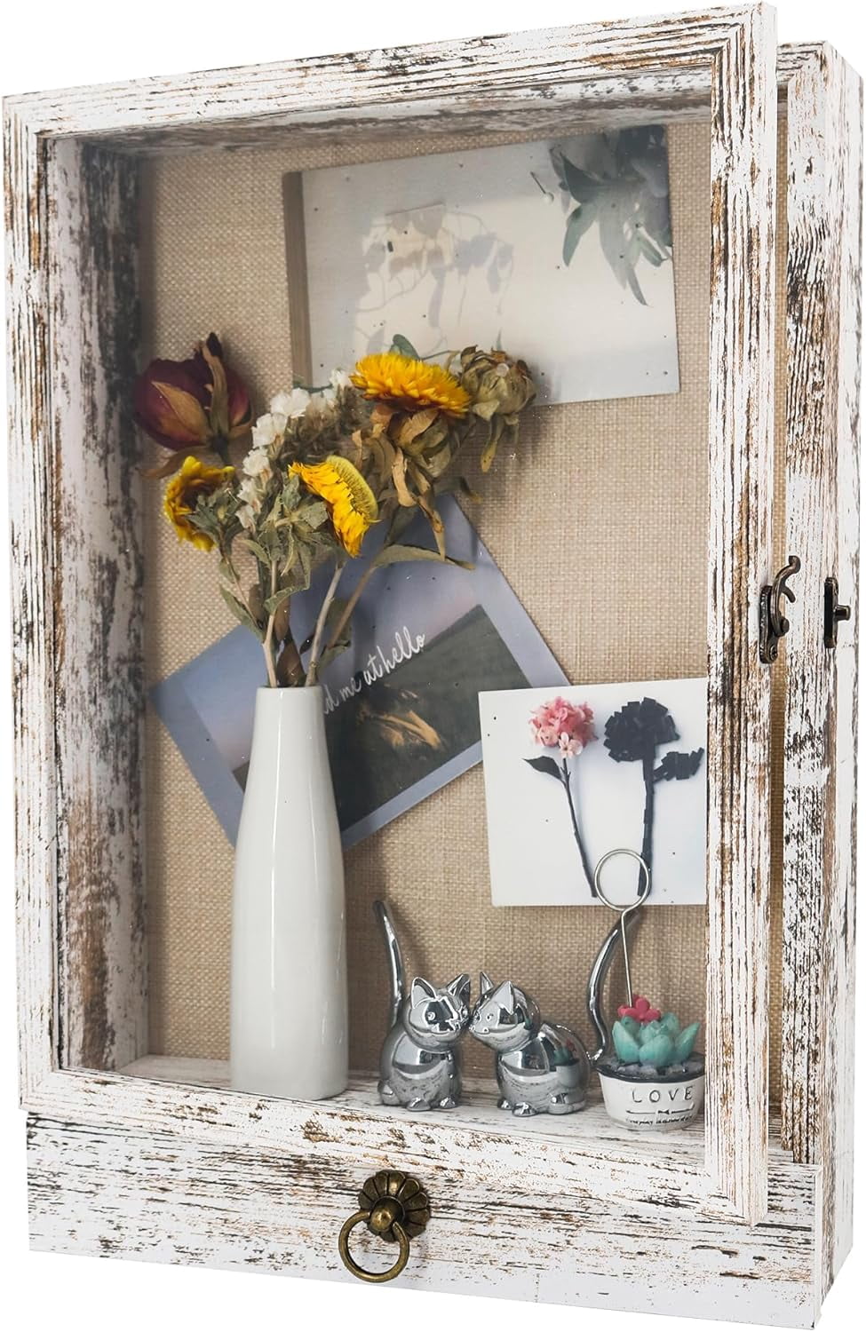 11x16 Deep Shadow Box Frame with Drawer and Soft Line Back, Wooden ...