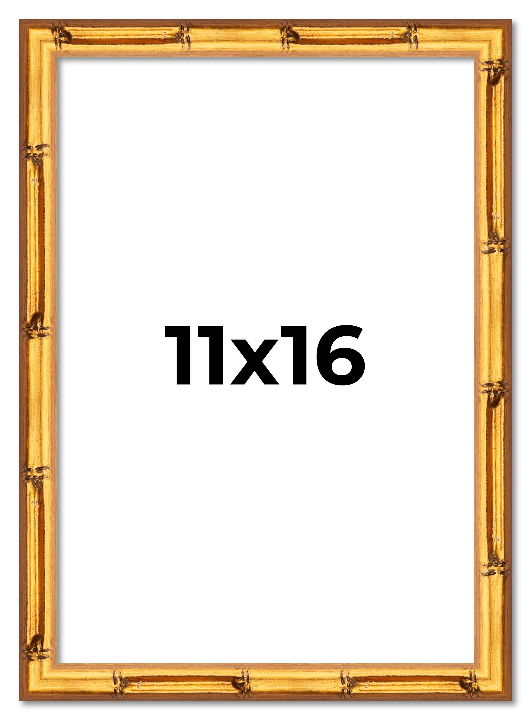 11x16 Frame Gold Bamboo Picture Frame - Complete Modern Photo Frame ...