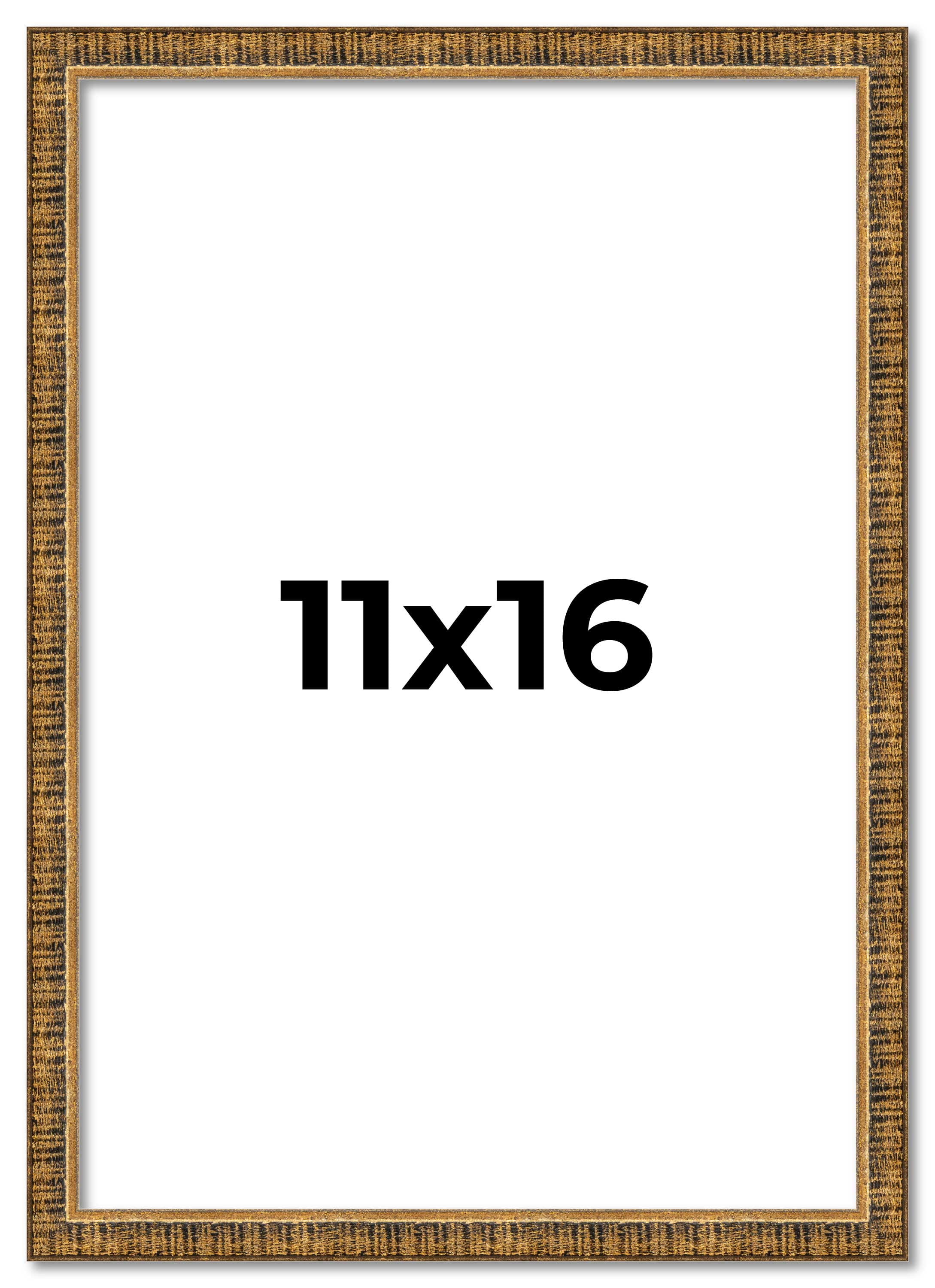 11x16 Frame Gold Solid Wood Picture Frame - Complete Modern Photo Frame ...