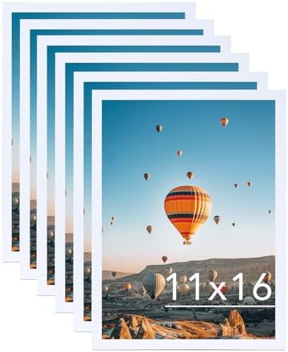 11x16 White Picture Frame Set of 6, Horizontal and Vertical Formats for ...