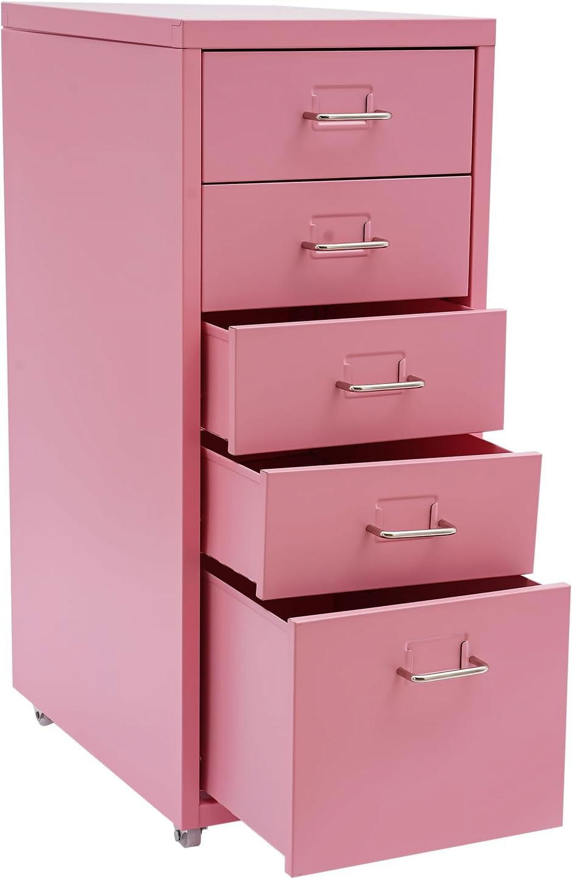11x16x27in Metal File Storage Cabinet with 5 Drawers, Vertical Home ...