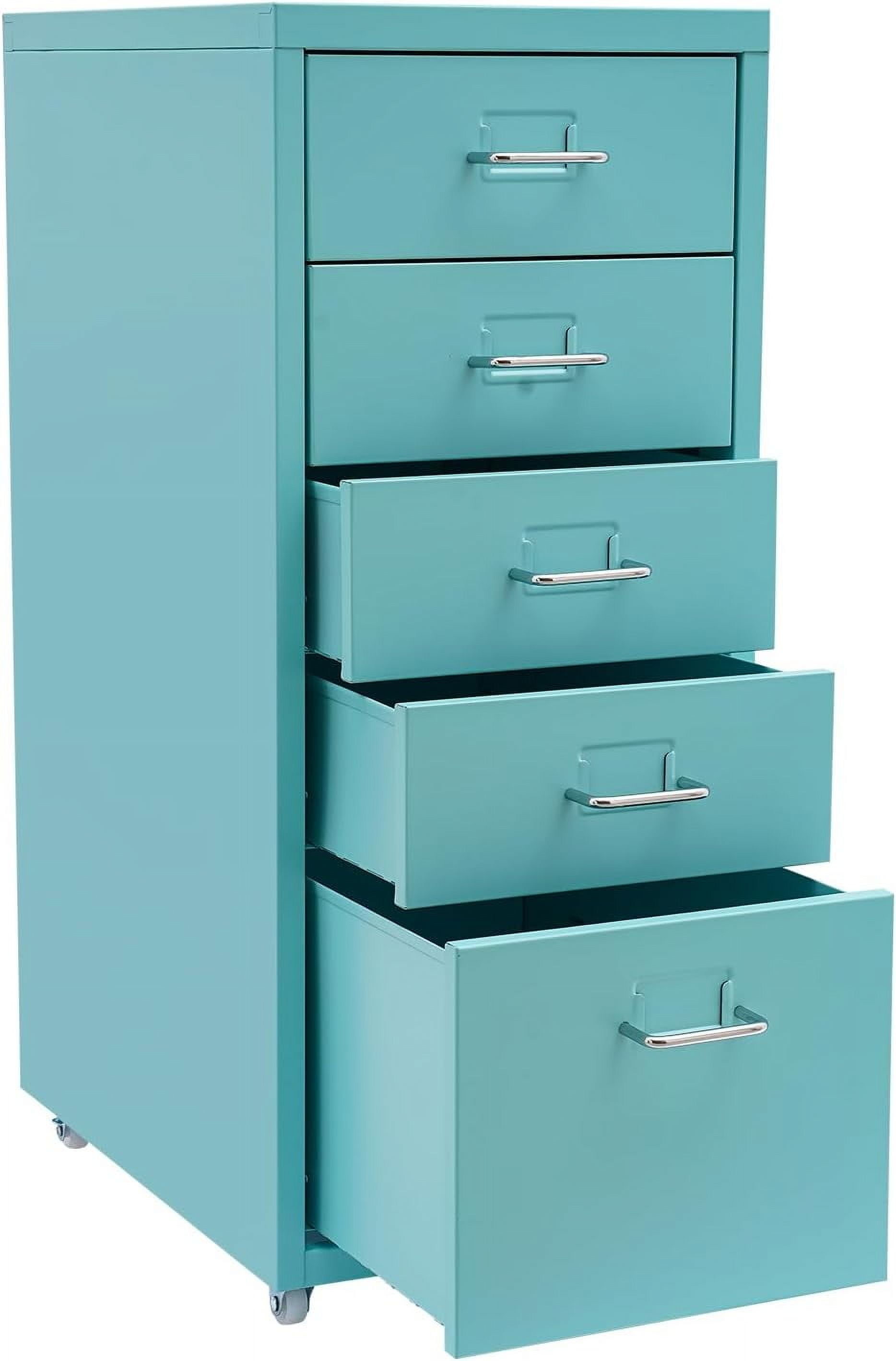 11x16x27in Metal File Storage Cabinet with 5 Drawers, Vertical Home ...
