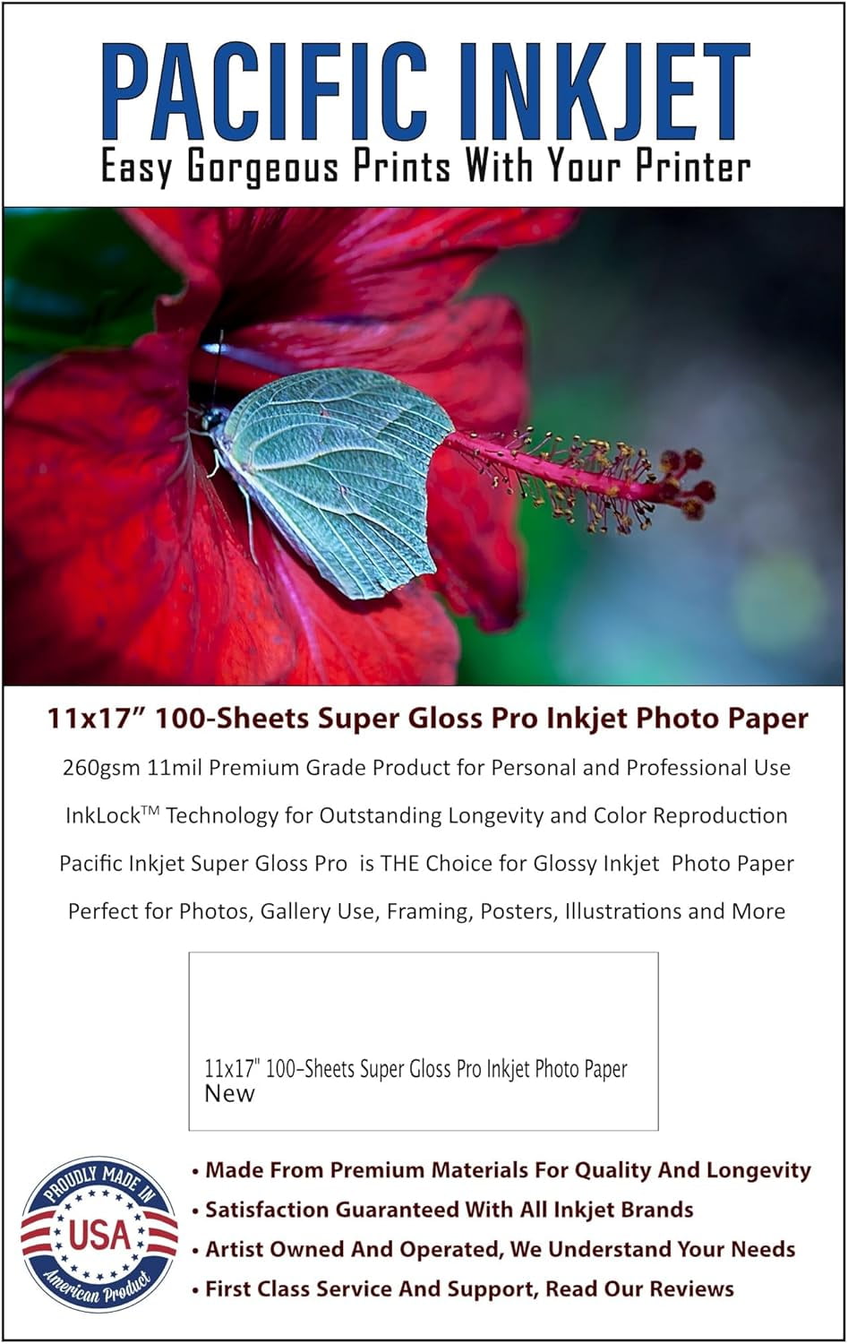 11x17 100 Sheets Professional Glossy Inkjet Photo Printing Paper 11mil ...