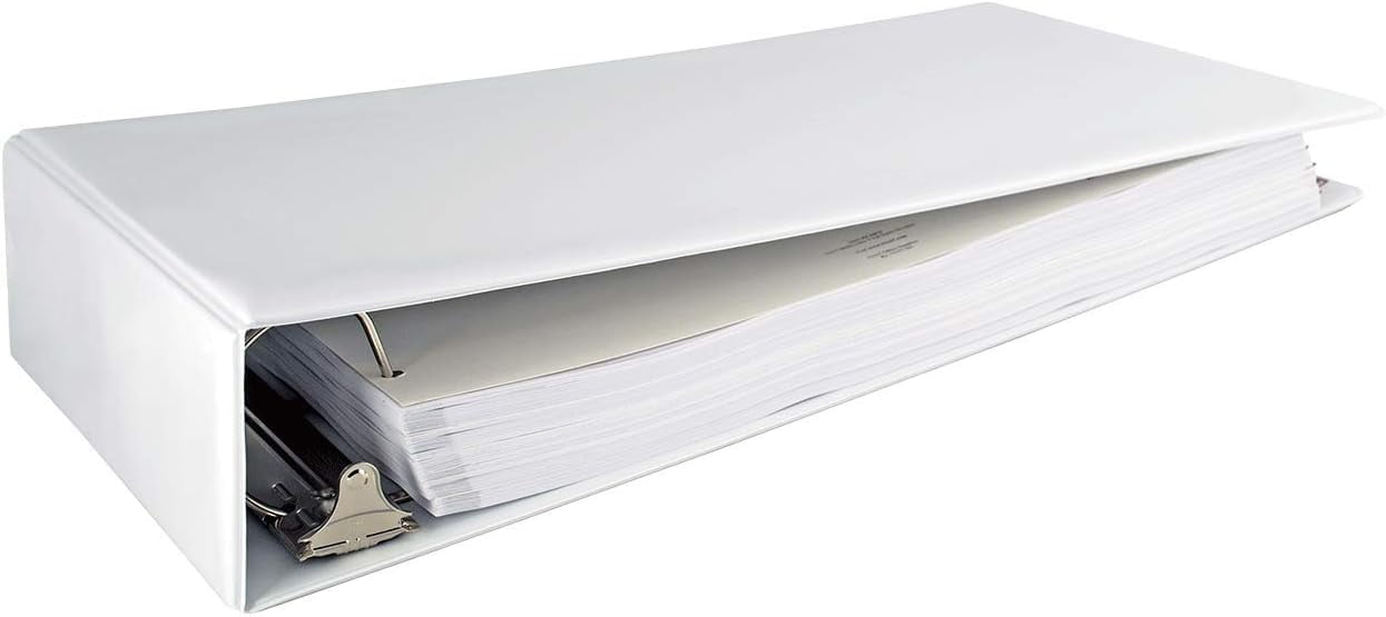 11x17 Binder Vinyl Panel with Pockets Featuring a 3" Angle-D Ring White ...