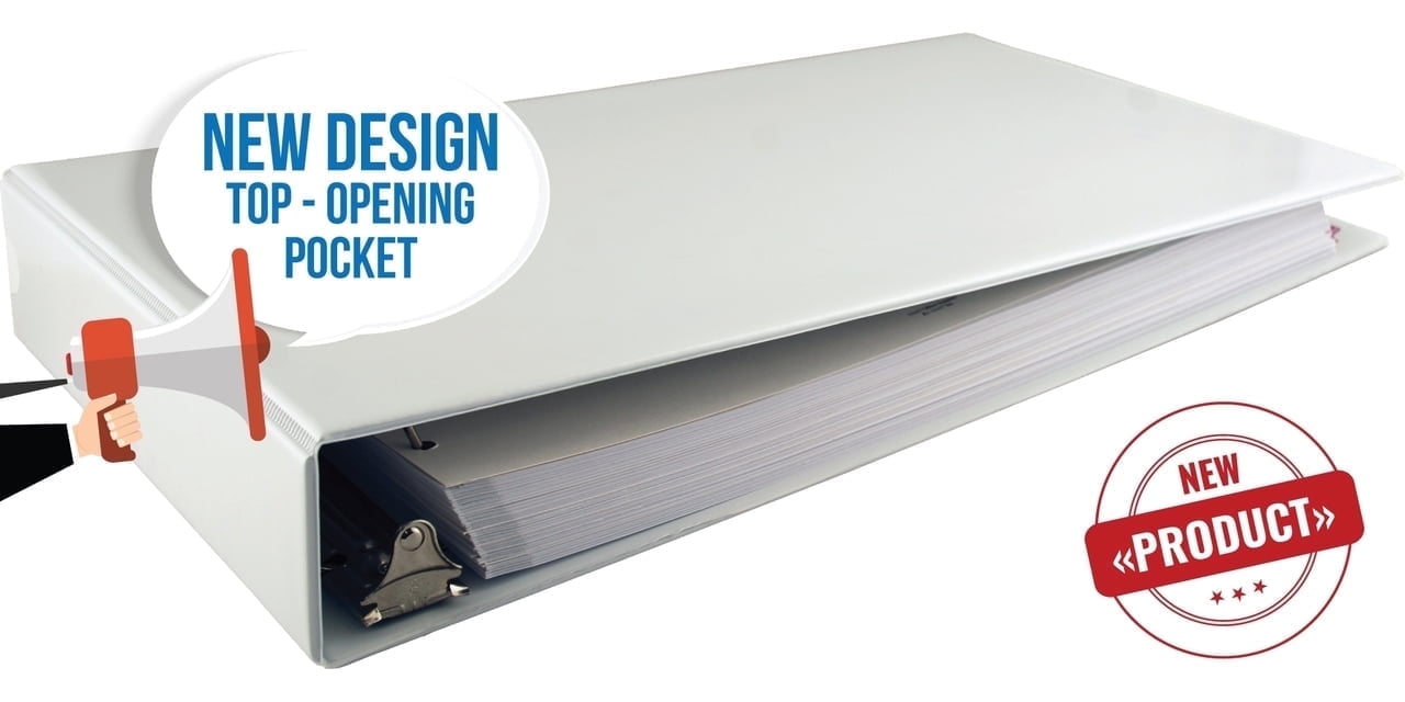 11x17 Binder Vinyl Panel with top opening pockets Featuring a 2" Angle ...