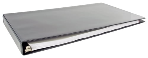 11x17 Black Vinyl Panel Binder with top opening pockets Featuring a 1 ...