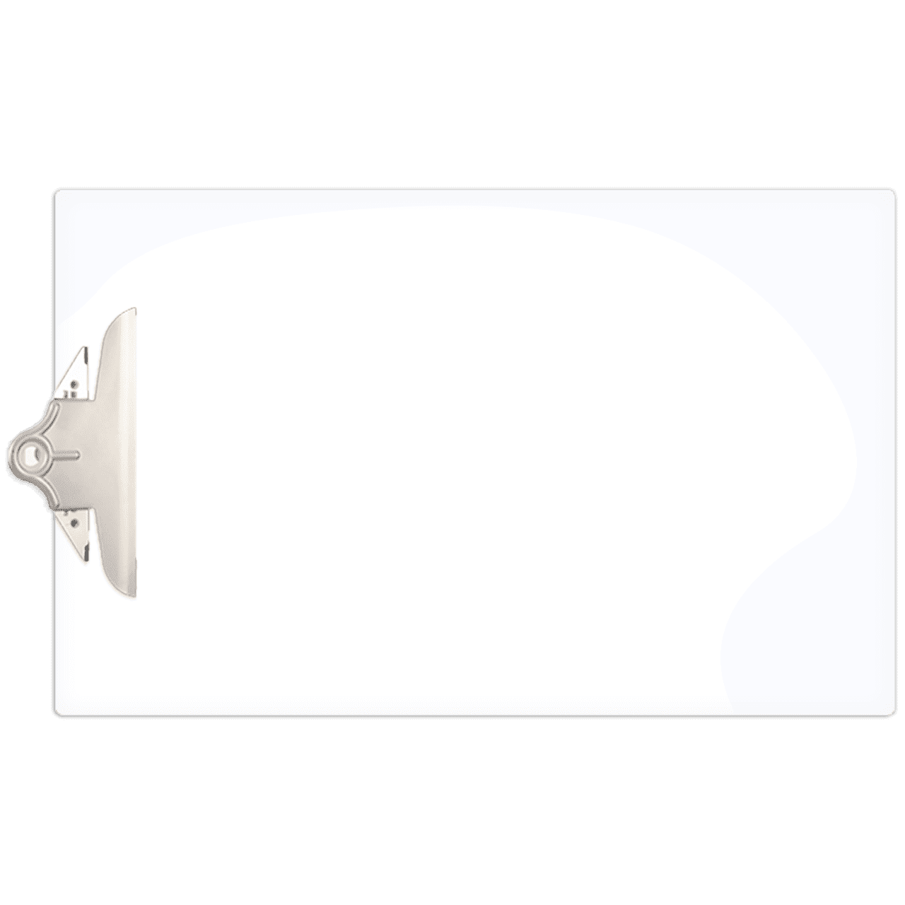 11x17 Clipboard Acrylic Panel Featuring a Jumbo Board Clip White ...