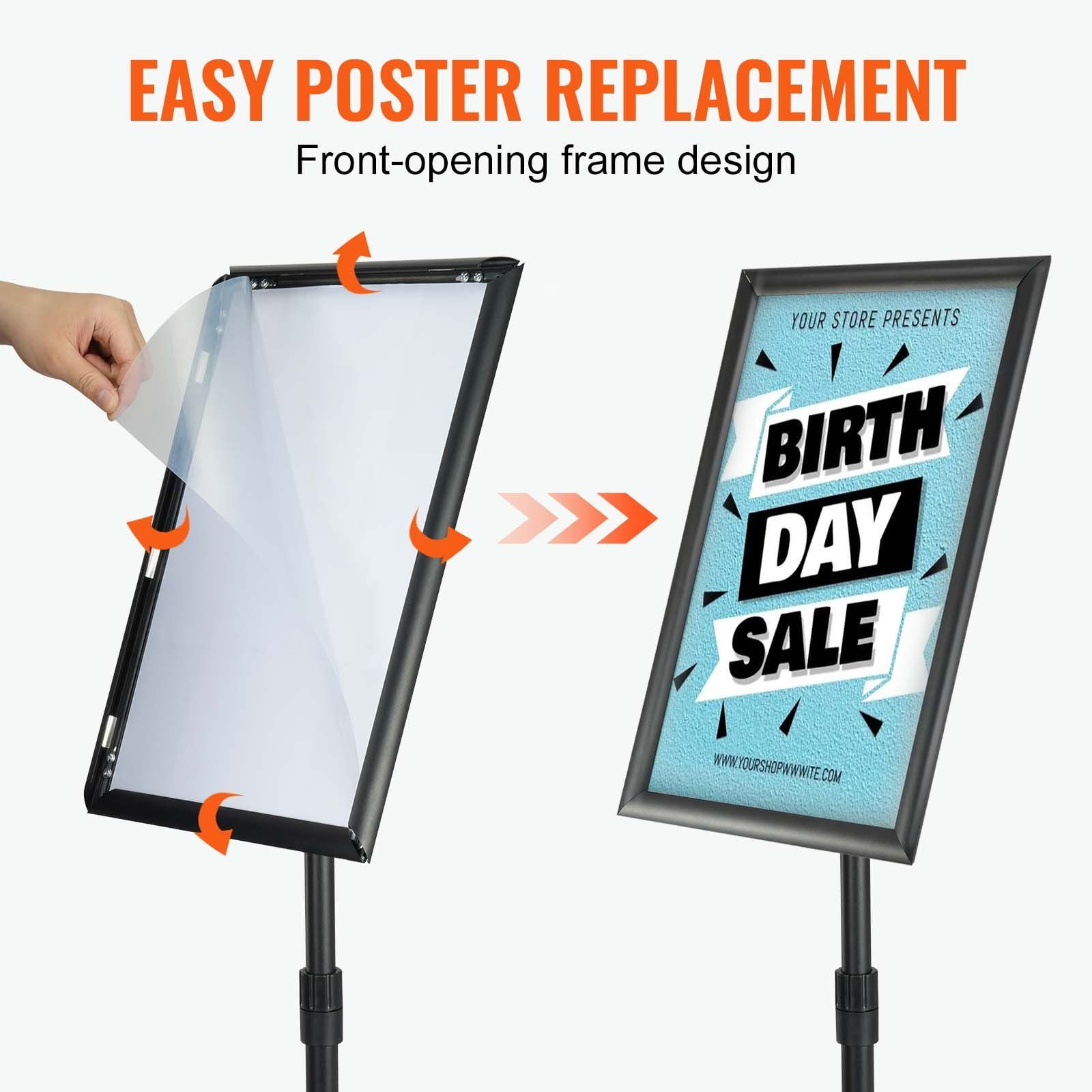 11x17 Floor Standing Sign Holder - Adjustable Poster Pedestal with Anti ...