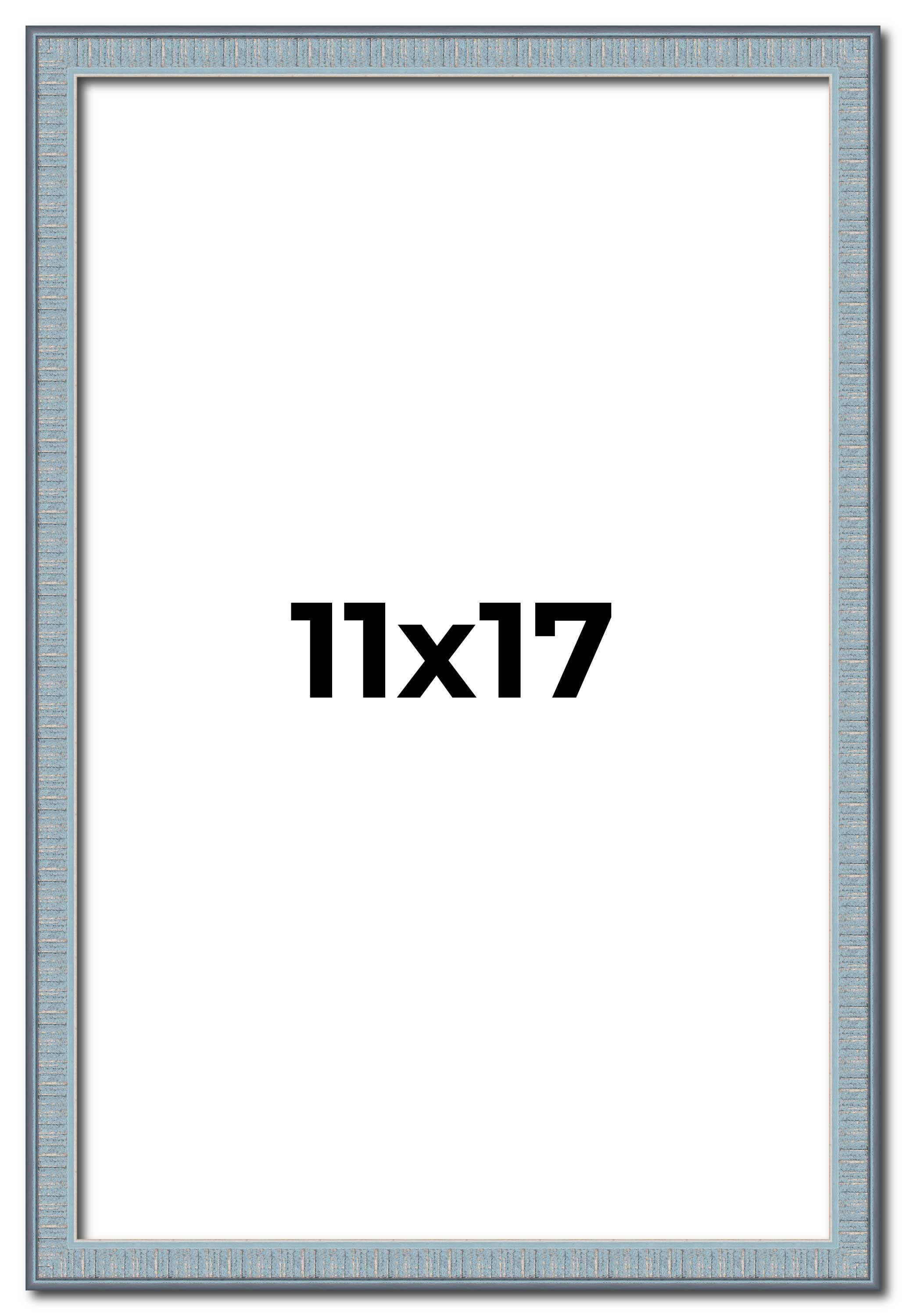 11x17 Frame Rustic Sky Blue Solid Wood Picture Frame | 0.75 Inch ...