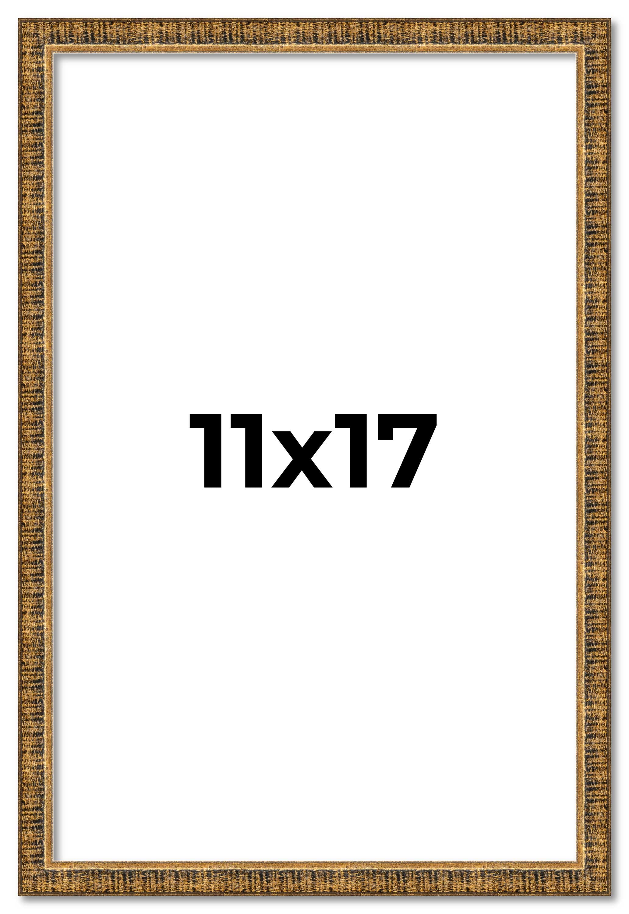 11x17 Frame Gold Solid Wood Picture Frame - Complete Modern Photo Frame ...
