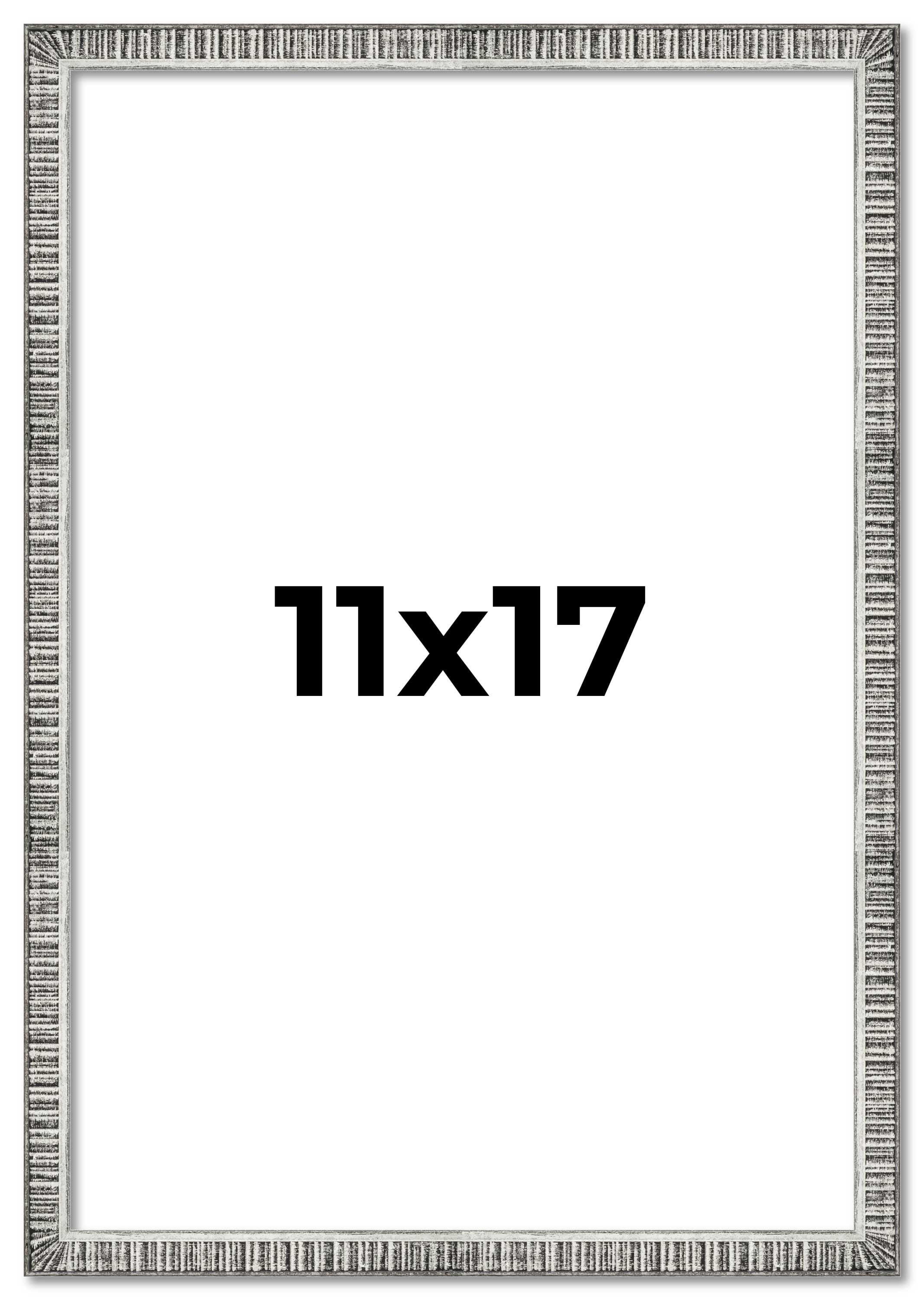 11x17 Frame Silver Picture Frame - Complete Modern Photo Frame Includes ...