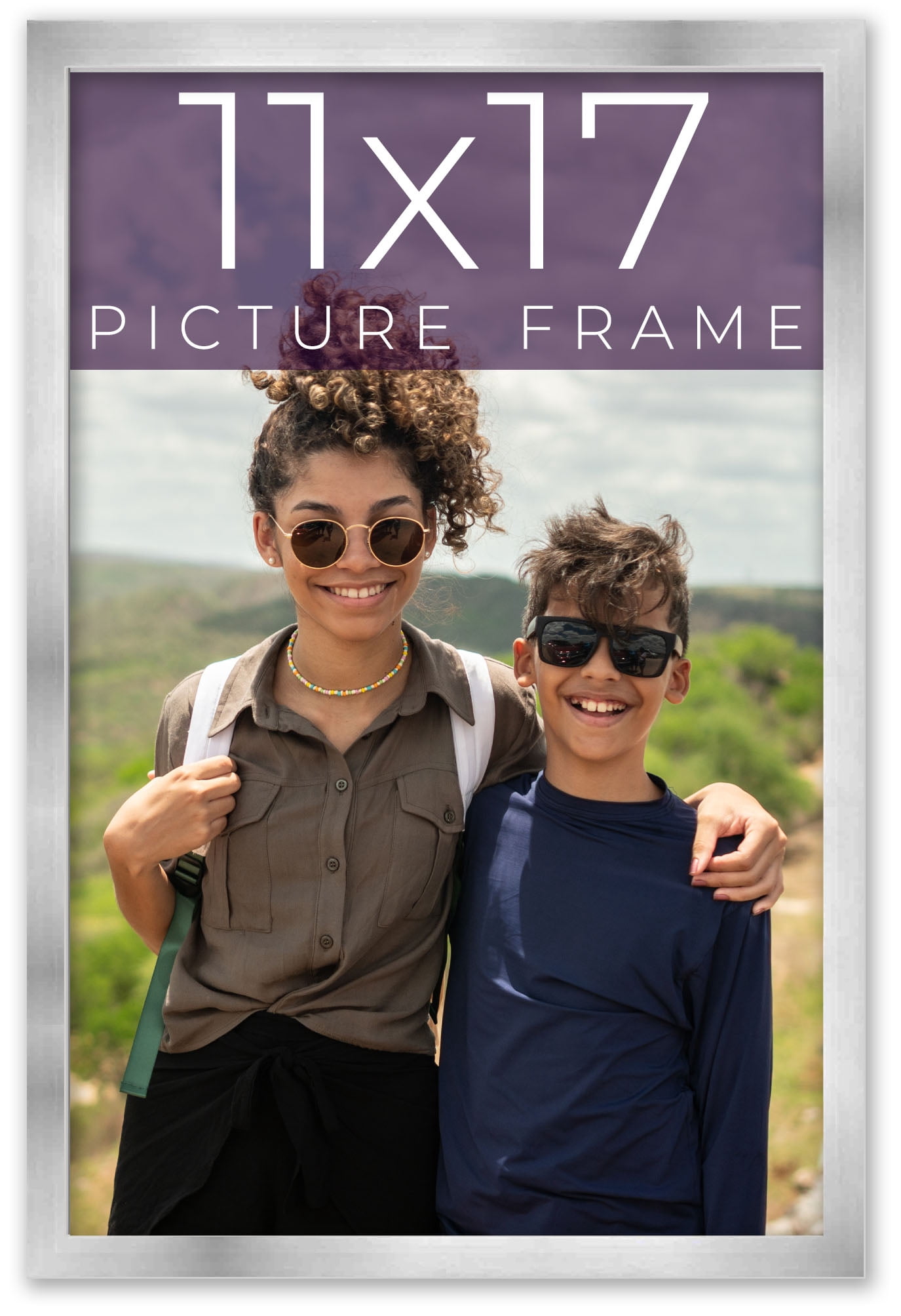 11x17 Frame Silver Real Wood Picture Frame Width 0.75 inches | Interior ...