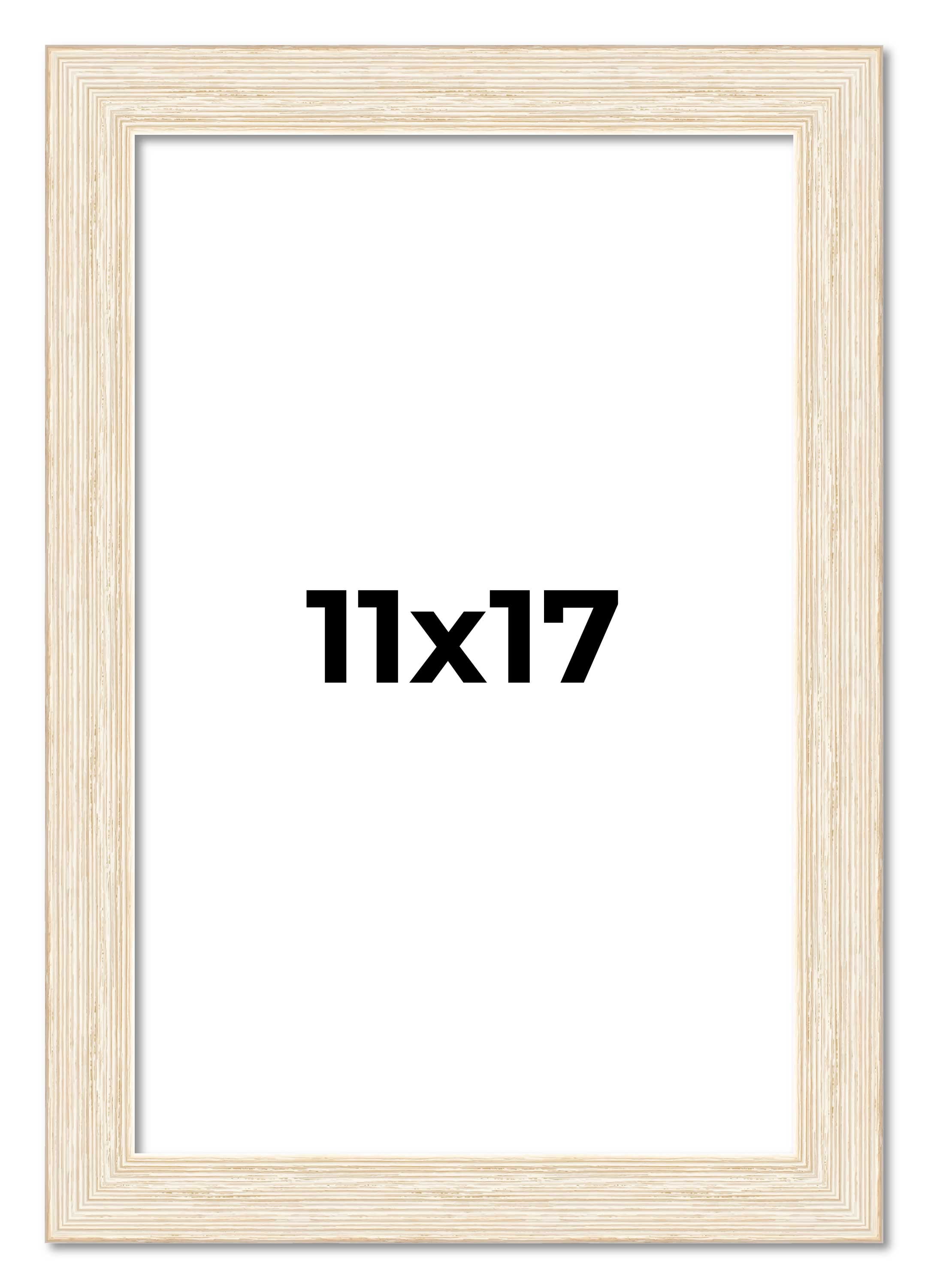 11x17 Frame White Barnwood Picture Frame - Modern Photo Frame Includes UV Acrylic Shatter Guard ...
