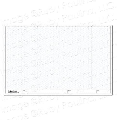 11x17 Isometric Grid Paper, 100 Loose Leaf Tabloid Size Sheets. Fade ...