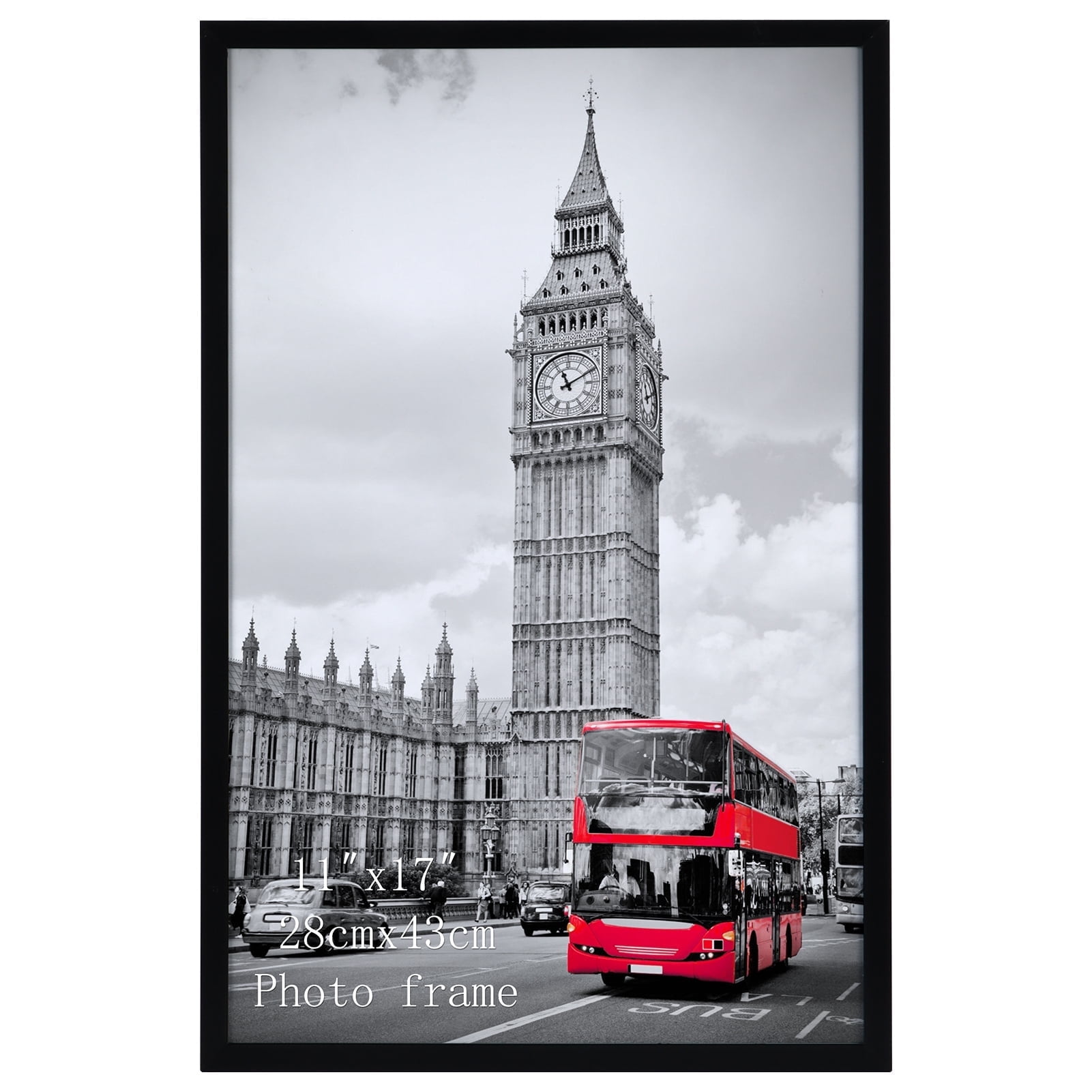 MEBRUDY 11x17 Picture Frame Black, 11 by 17 Thin Poster Photo Frame for ...