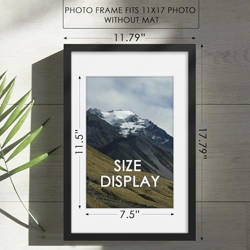 11x17 Picture Frame Sef of 10, Display Pictures 8x12 with Mat or 11 x ...