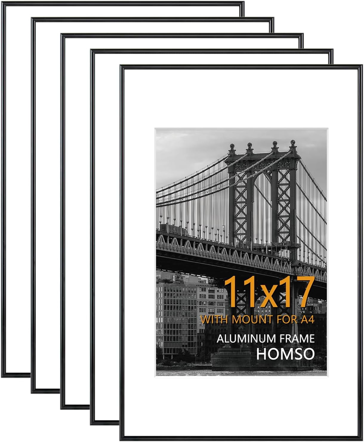 11x17 Picture Frame Set of 5, 11x17 Poster Frame for Displaying ...