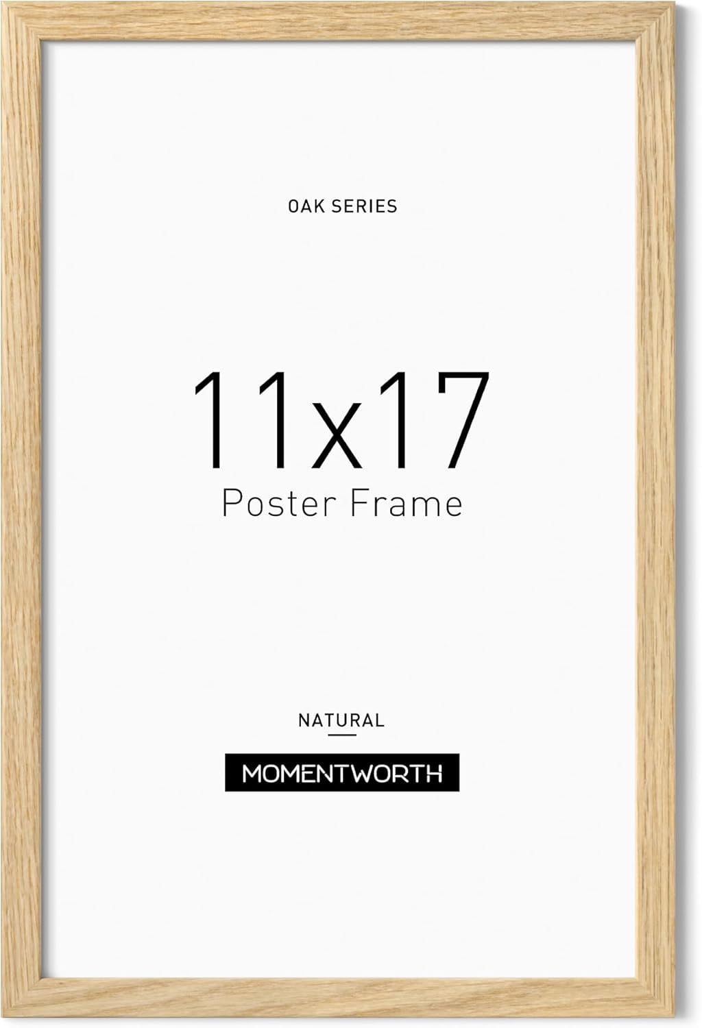 11x17 Picture Frame, Solid Oak Wood 11x17 Frame with Tempered Glass for ...