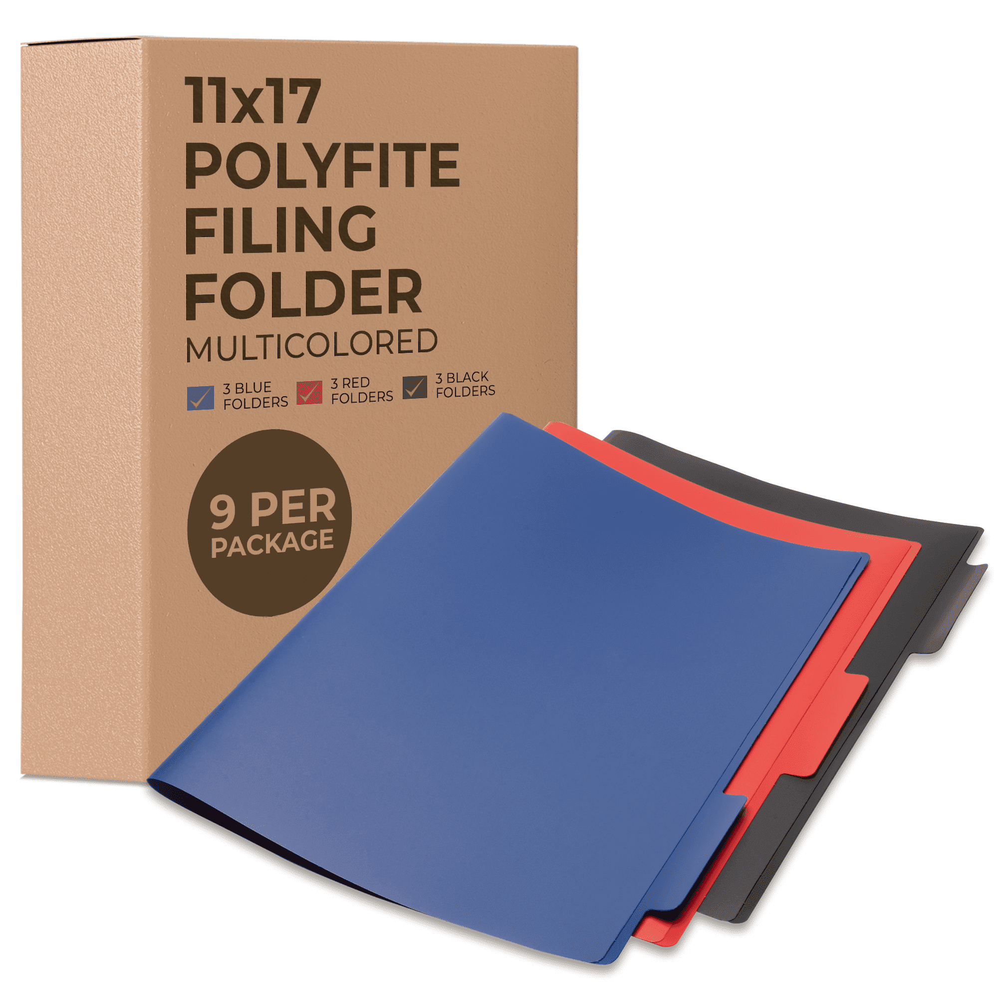 11x17 Polyfite Filing Folder (9 per Package)(Multicolored) - Walmart.com
