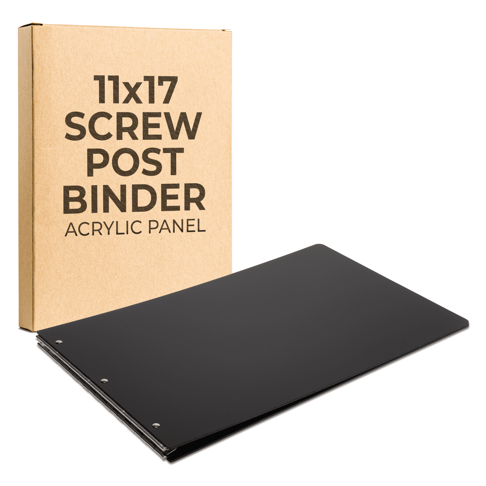 11x17 Screw Post Binder Acrylic Panel with fixed posts Black - Walmart.com