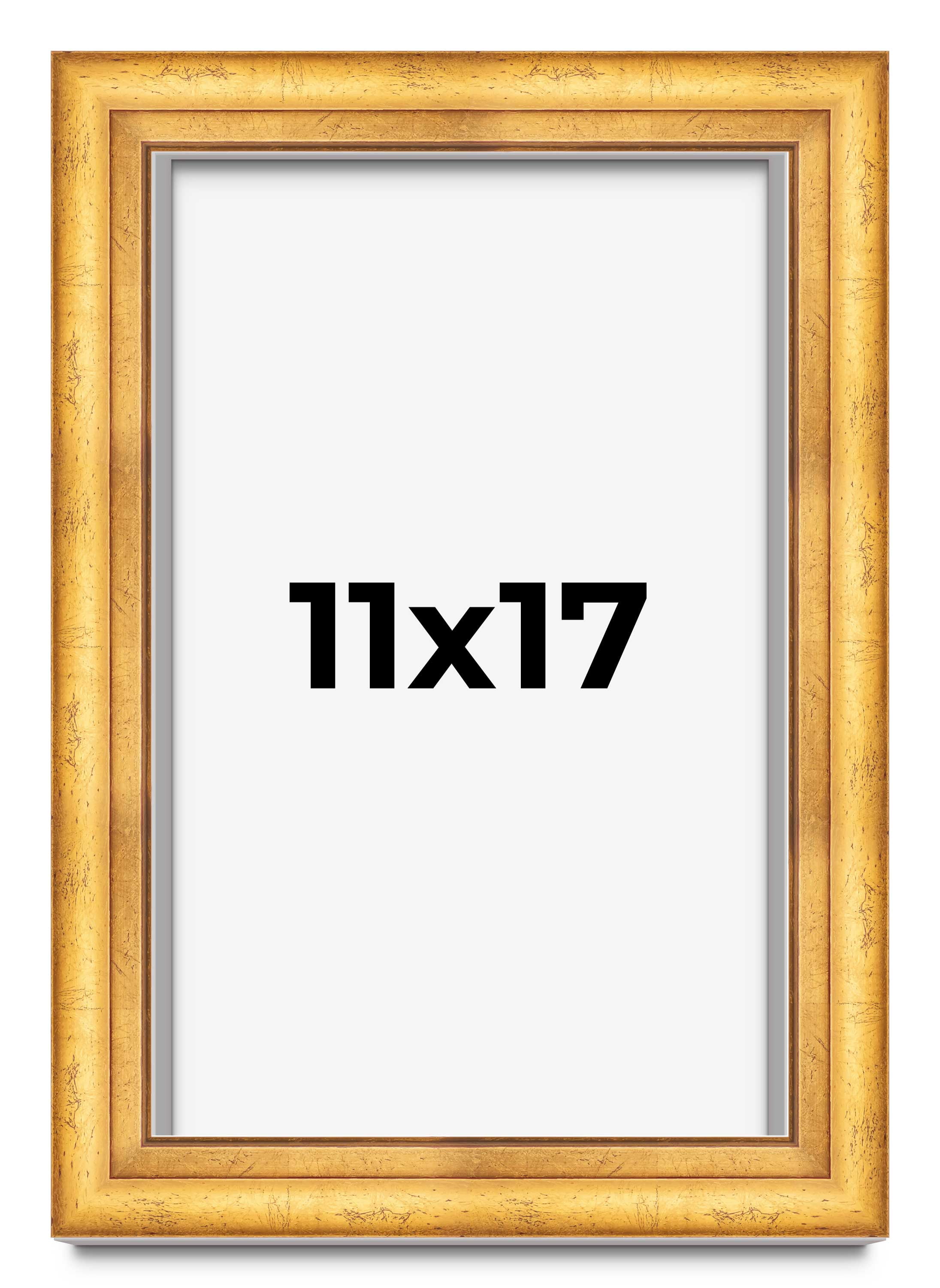11x17 Shadow Box Frame Gold | 1.75 Inches Deep Real Wood Traditional ...