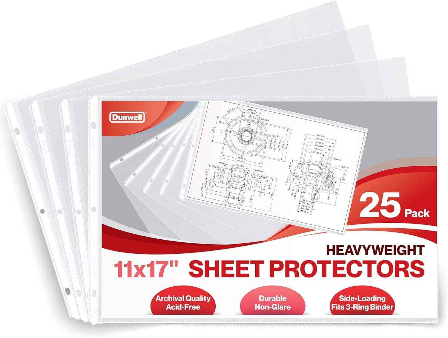 11x17 Sheet Protectors Landscape - (25 Pack, Heavyweight), 11 x 17 ...