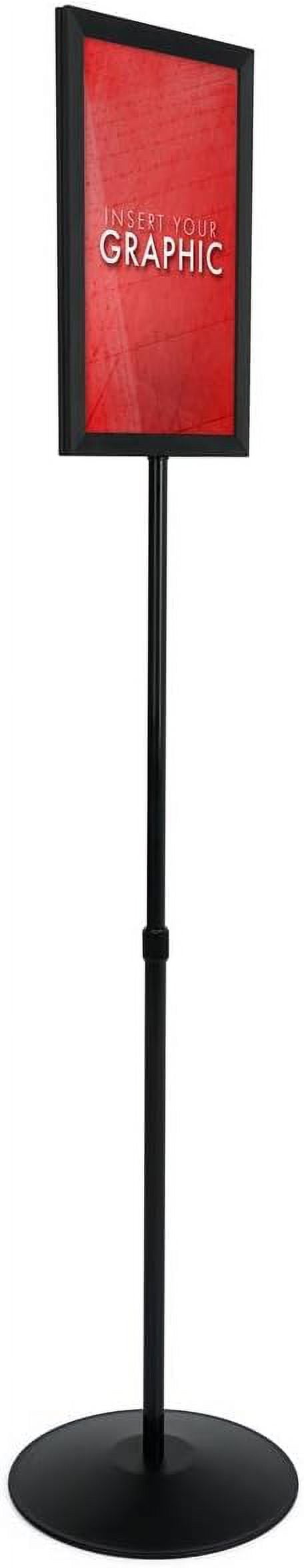 11x17 Sign Stand with Height-Adjustable Post, Top-Loading Sign Frame ...