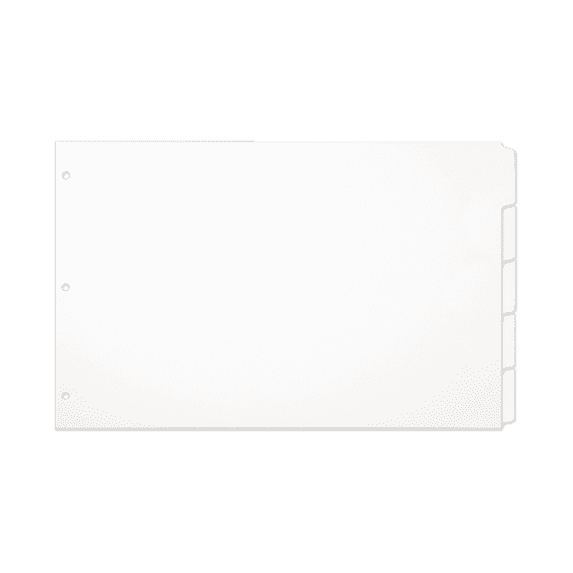 11x17 White 5 Tabbed Dividers Extra Long (50 per Package) With Holes ...